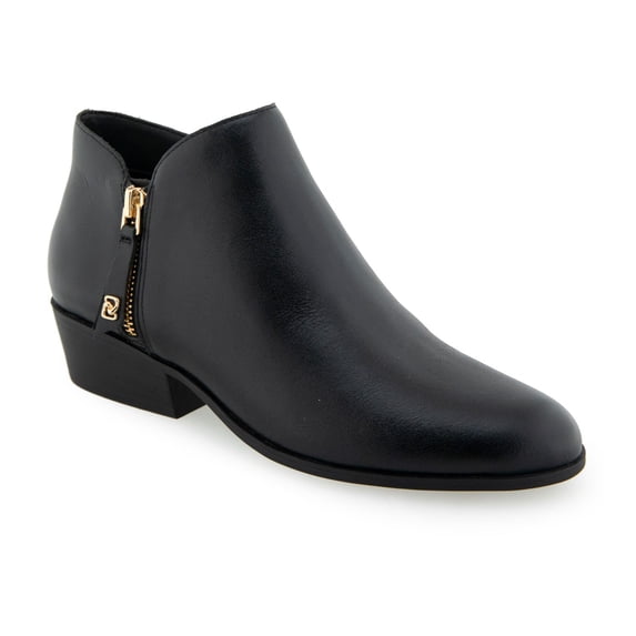 Aerosoles Collaroy Women's Leather Ankle Boots Color: Black Burnished ...