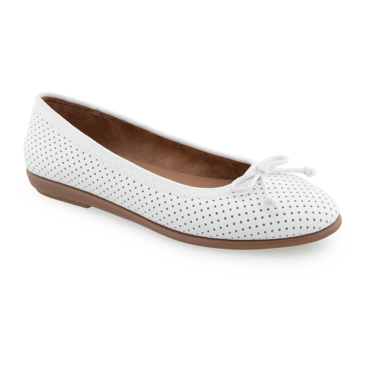 Aerosoles Homebet Women's Flats Color: White Perf Size: 7 - Walmart.com