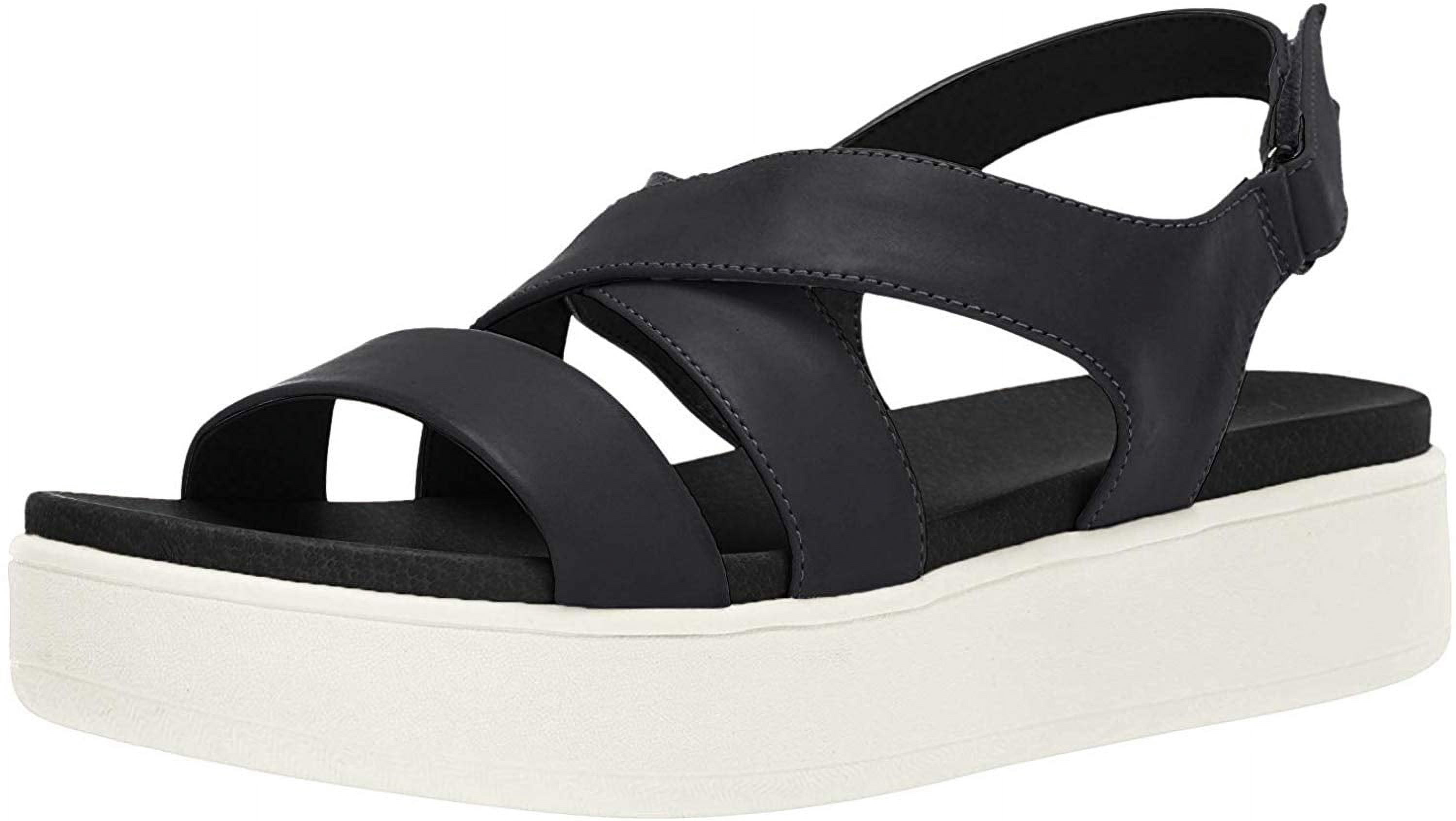 Aerosoles Microphone Sandals Wedge Heeled Slingback Black Leather ...