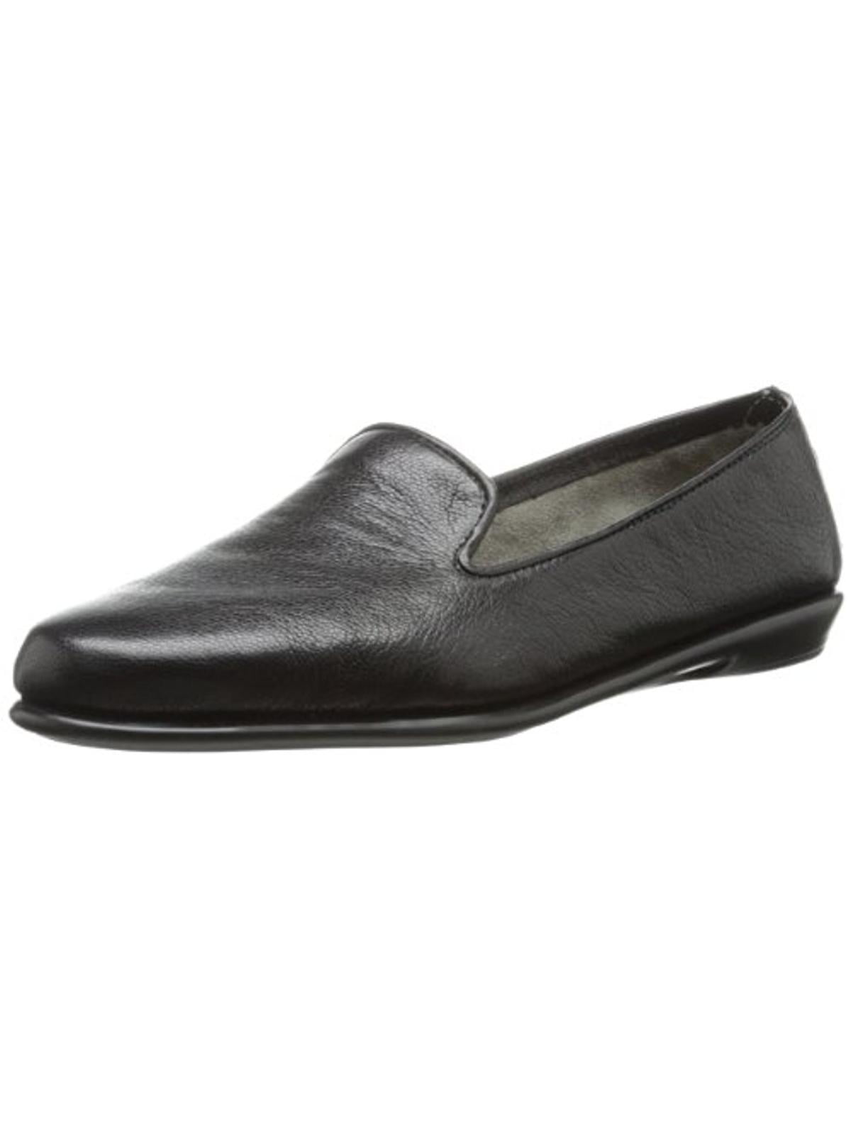 Aerosoles Womens Betunia Leather Solid Smoking Loafers - Walmart.com