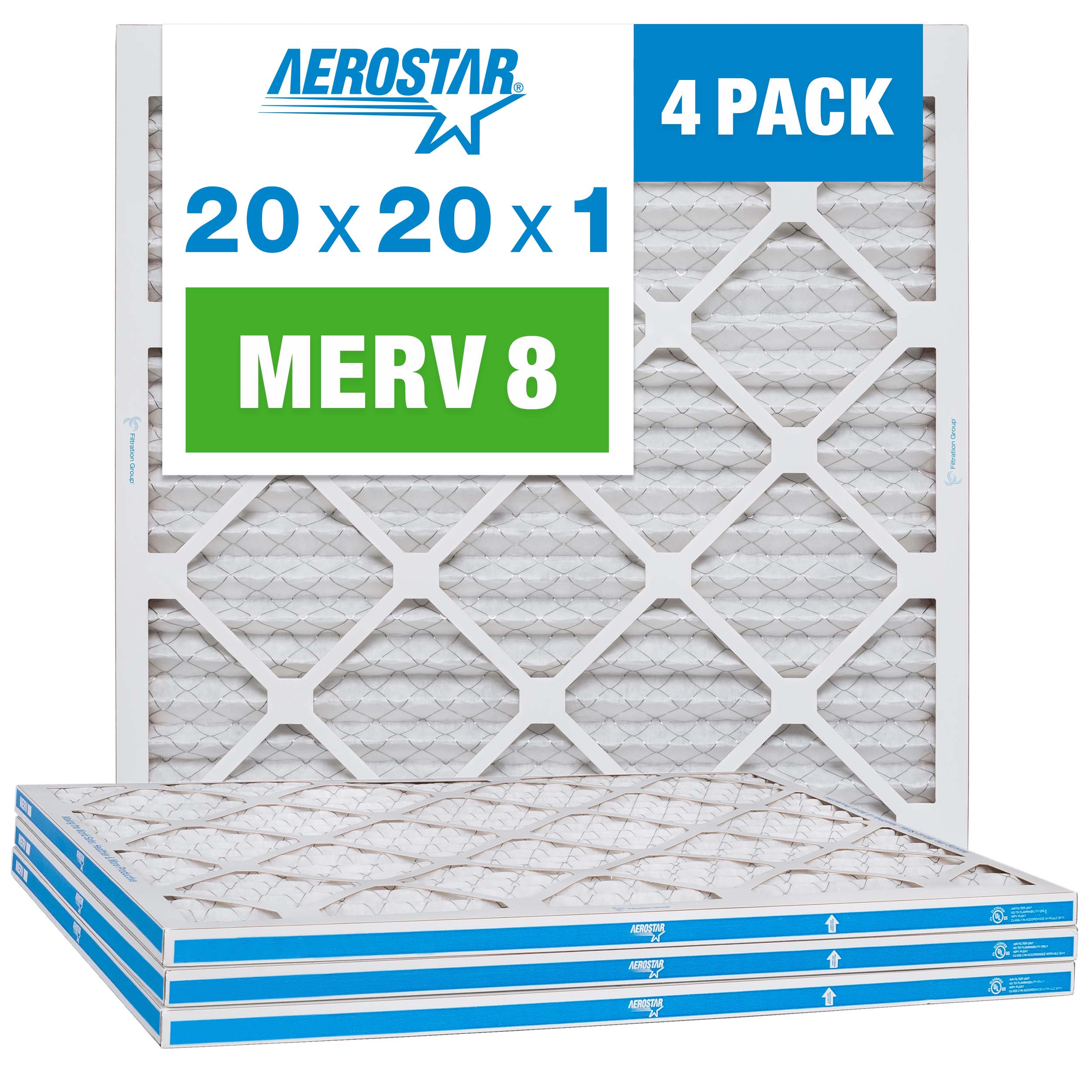 20x20x1 MERV 8 Pleated AC Furnace Air Filters. 6 Pack - Walmart.com