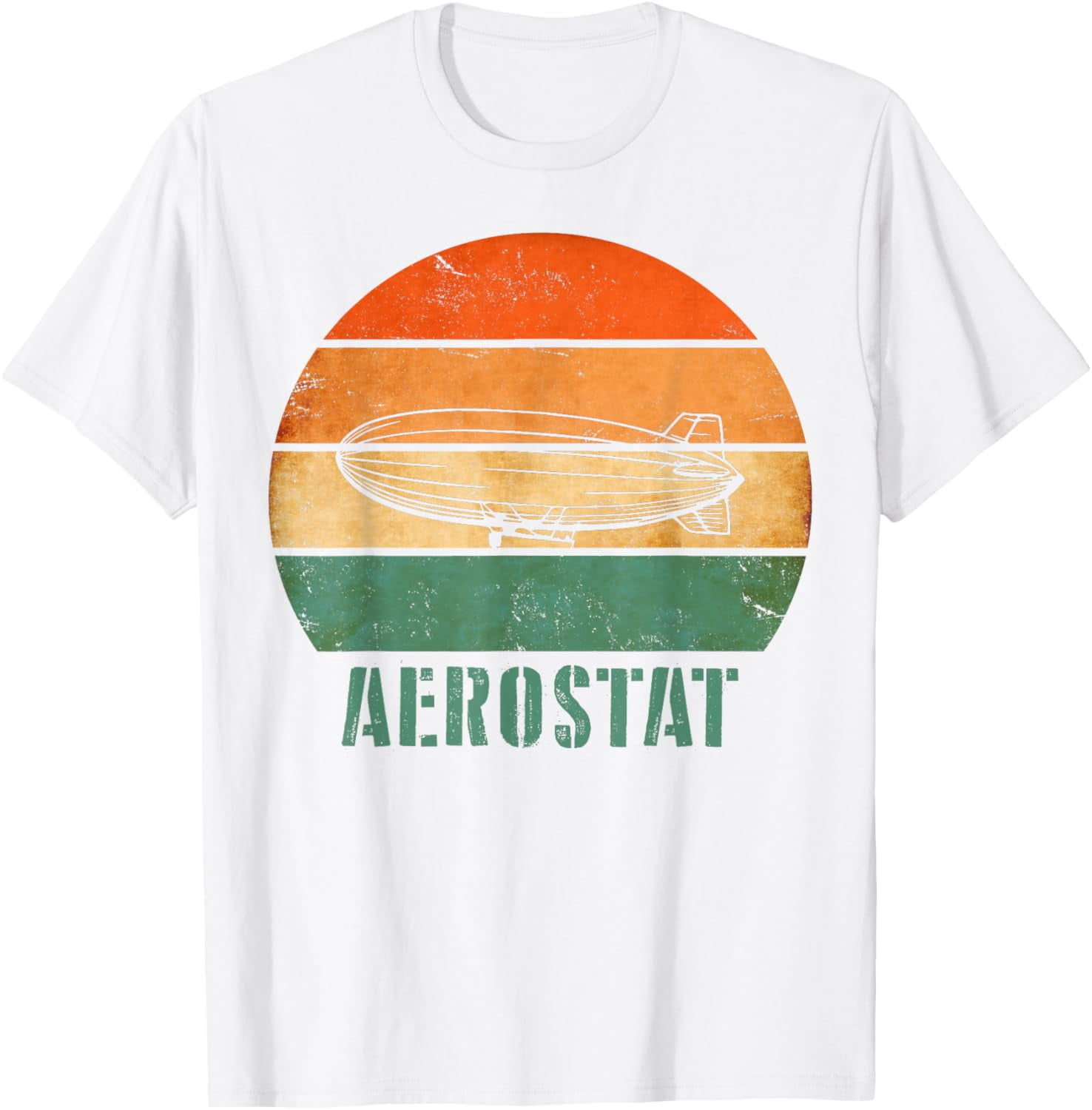 Aerostat Retro Vintage Sunset 60s 70s 80s Blimp Dirigible T-Shirt men ...