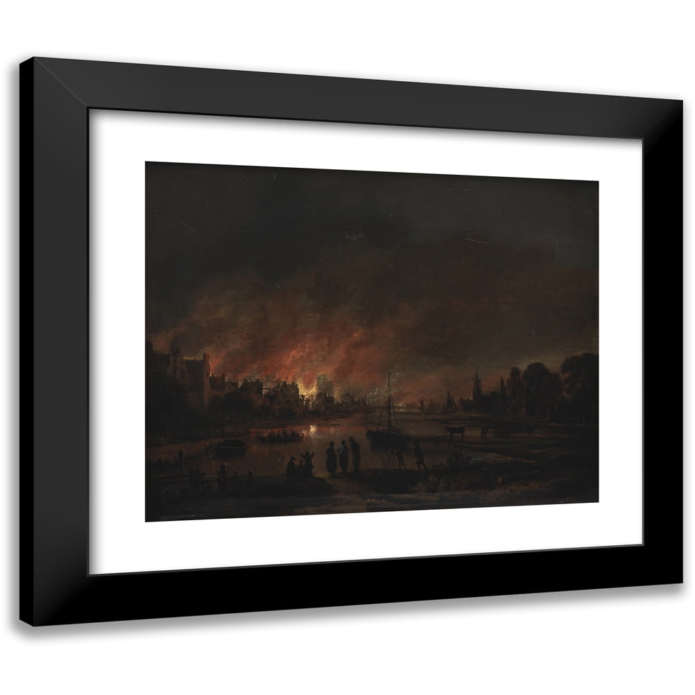 Aert van der Neer 24x20 Black Modern Framed Museum Art Print Titled ...