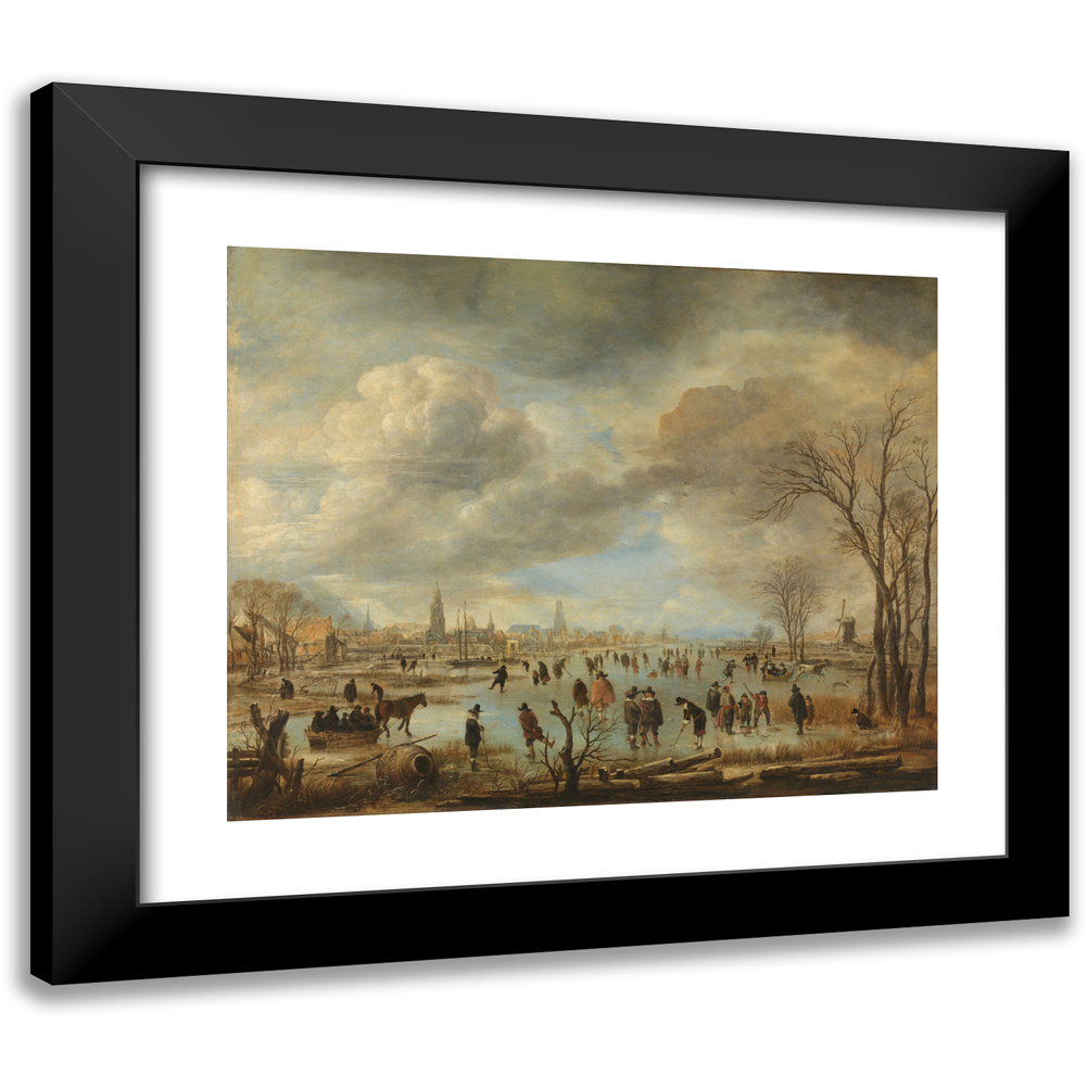 Aert van der Neer 24x20 Black Modern Framed Museum Art Print Titled ...