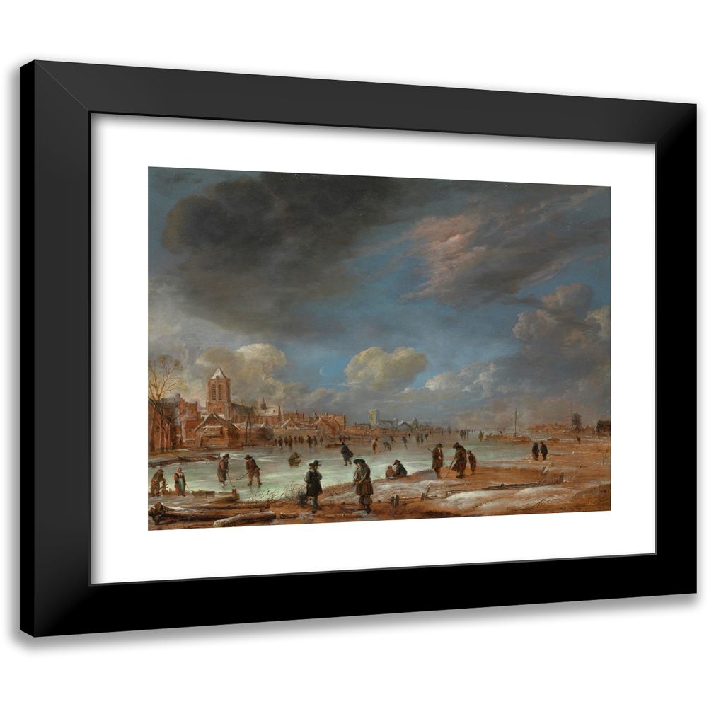 Aert van der Neer 24x20 Black Modern Framed Museum Art Print Titled ...