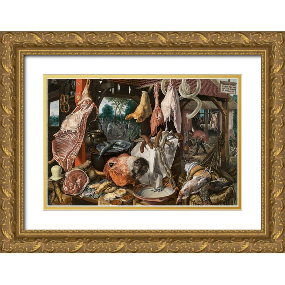 Aertsen, Pieter 24x17 Gold Ornate Wood Framed with Double Matting ...