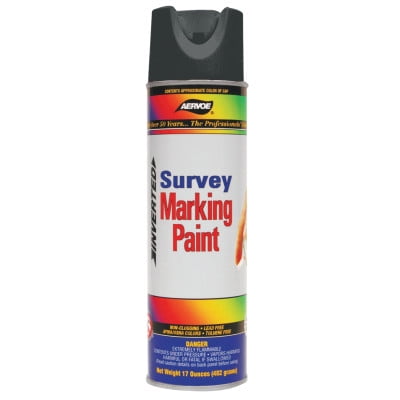 Aervoe Industries Survey Marking Paint, 17-oz. Aerosol Can, Blk, 12 CN ...