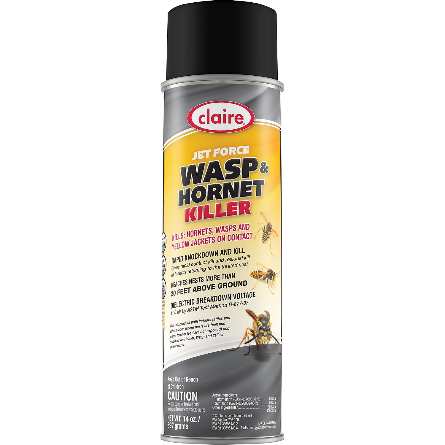 Claire® Jet Force Wasp and Hornet Killer, 14 oz Aerosol Spray, 12 ...