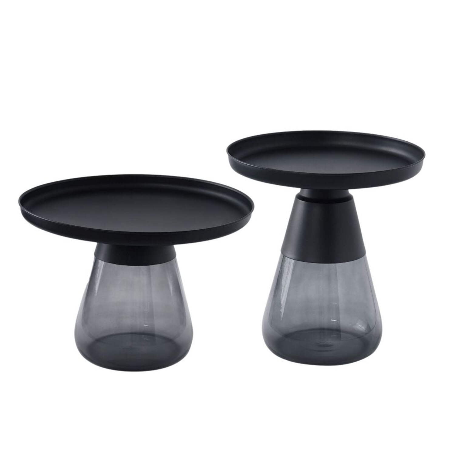 Aria Home Nesting Table Set, Tray Top Nesting Table With Glass Base, 2 ...