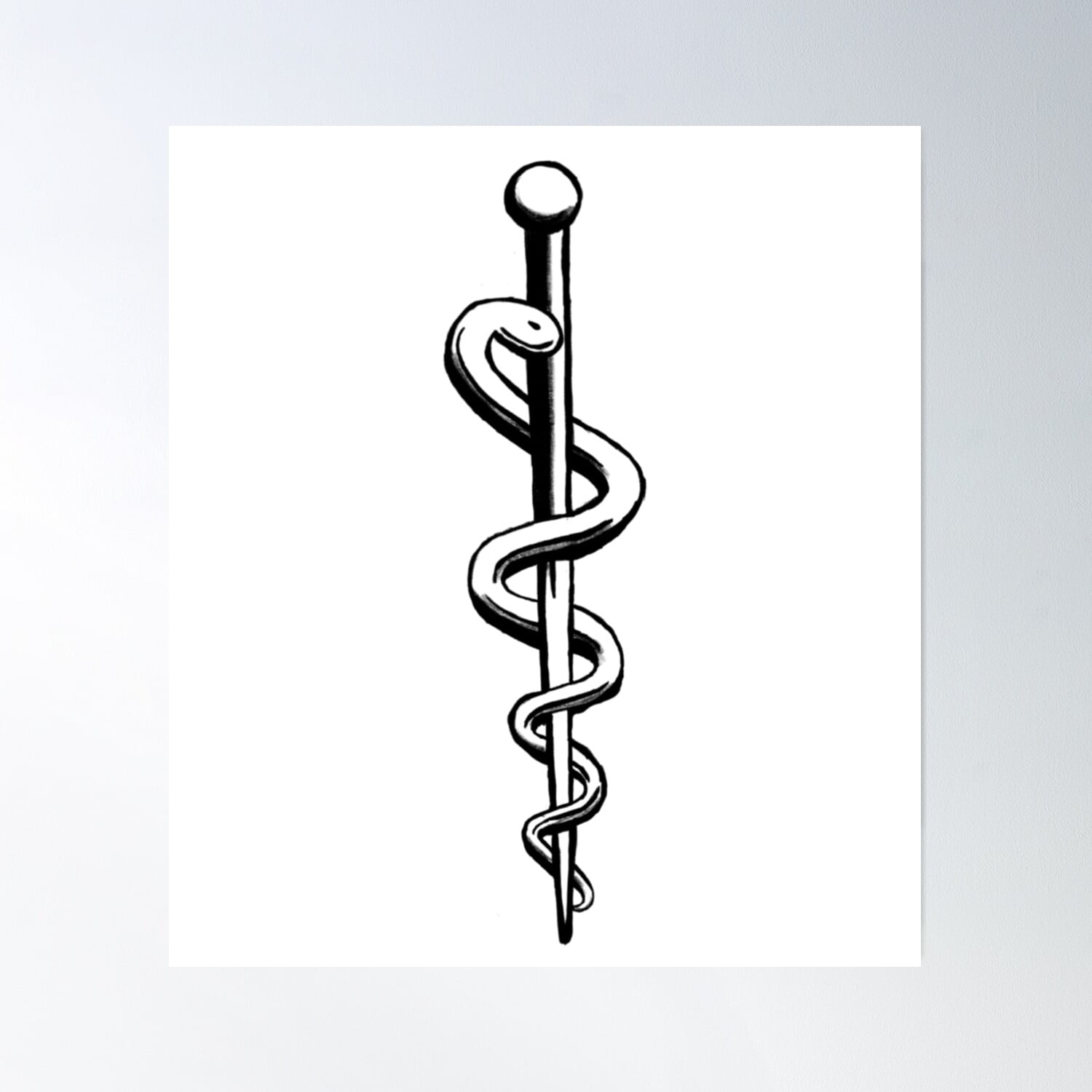 Aesculapiuss Rod, Medical Symbol For Doctors And Healthcare Workers ...