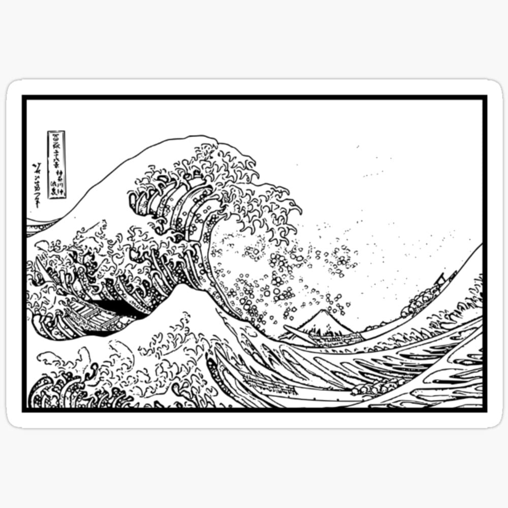 Aeshetic Waves Sticker Phone Decal Water Bottle Stickers Car Decals ...