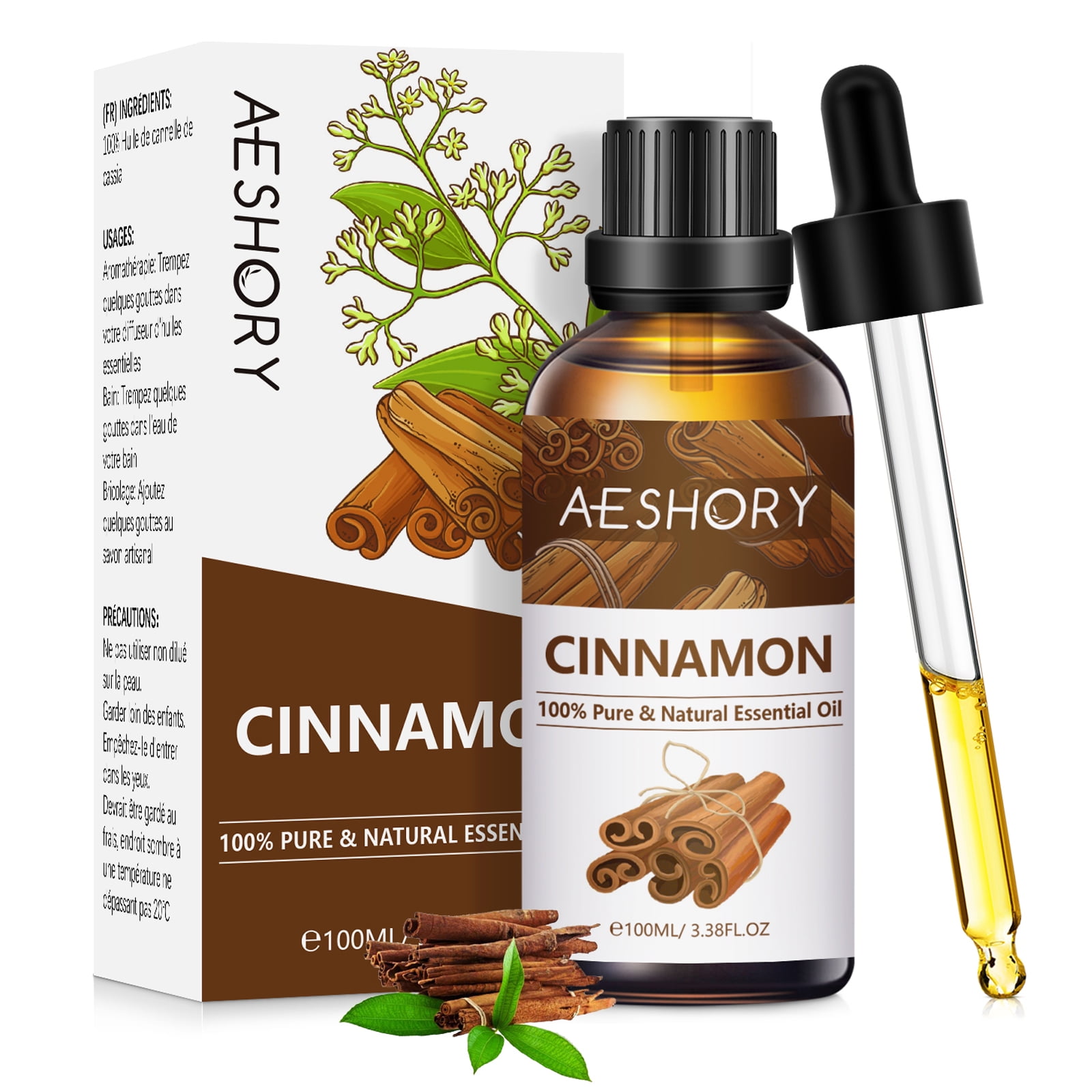 Aeshory 100% Pure Cinnamon Essential Oils - 100ML/3.38 fl.oz - Walmart.com