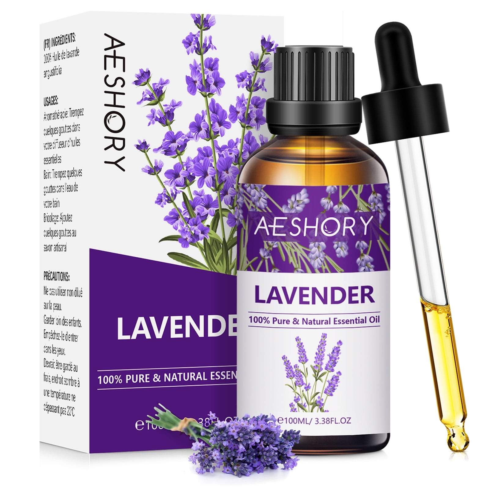 Aeshory 100% Pure & Natural Lavender Essential Oil For Diffuser - 100ml ...