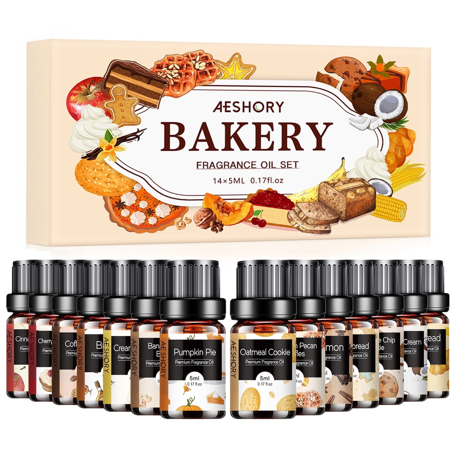 Aeshory Bakery Fragrance Oils Set, Pumpkin Pie, Coffee Cake, Oatmeal ...