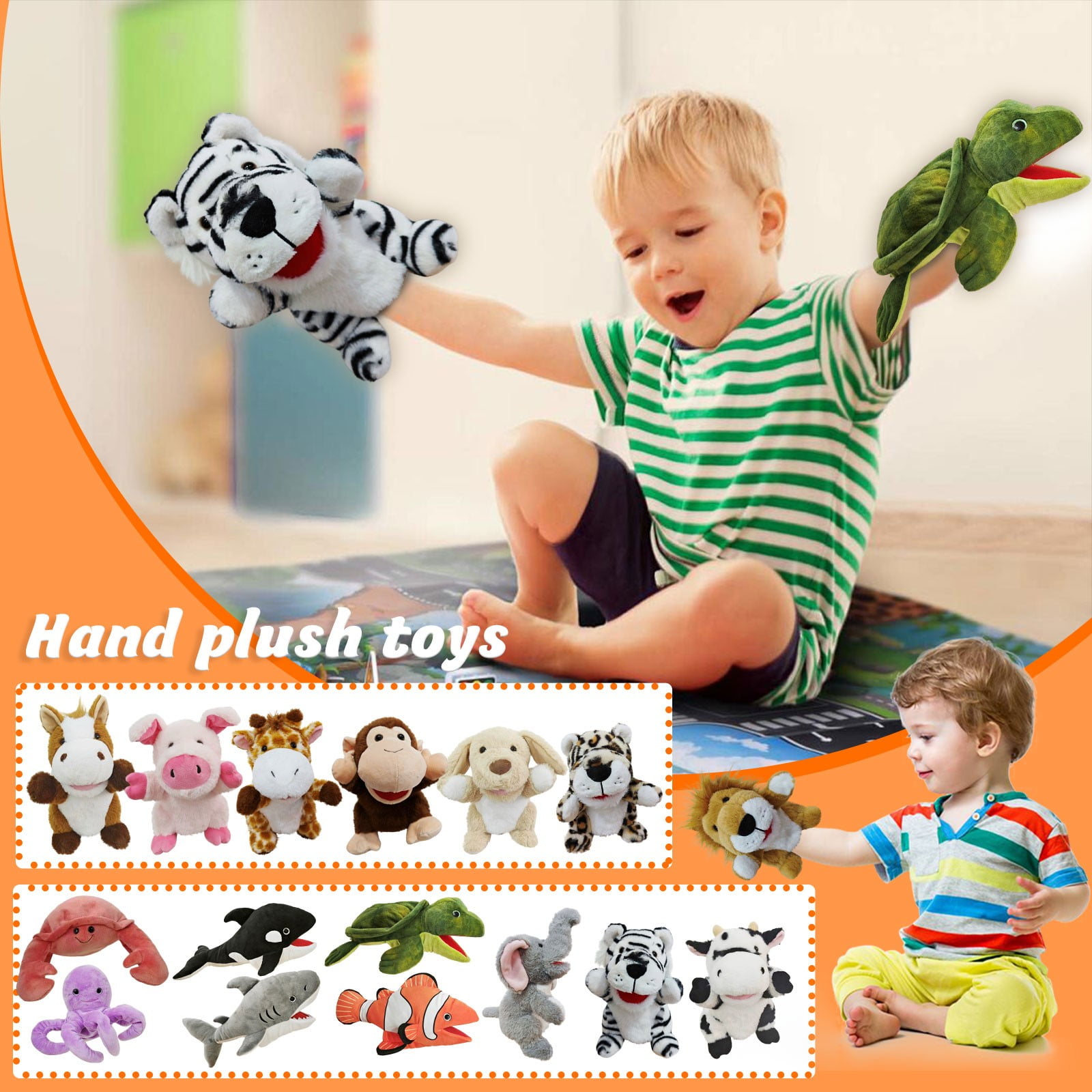 Aeshufy Animal Puppets for Kids, Animal Hand Puppets for Kids,Toddler ...