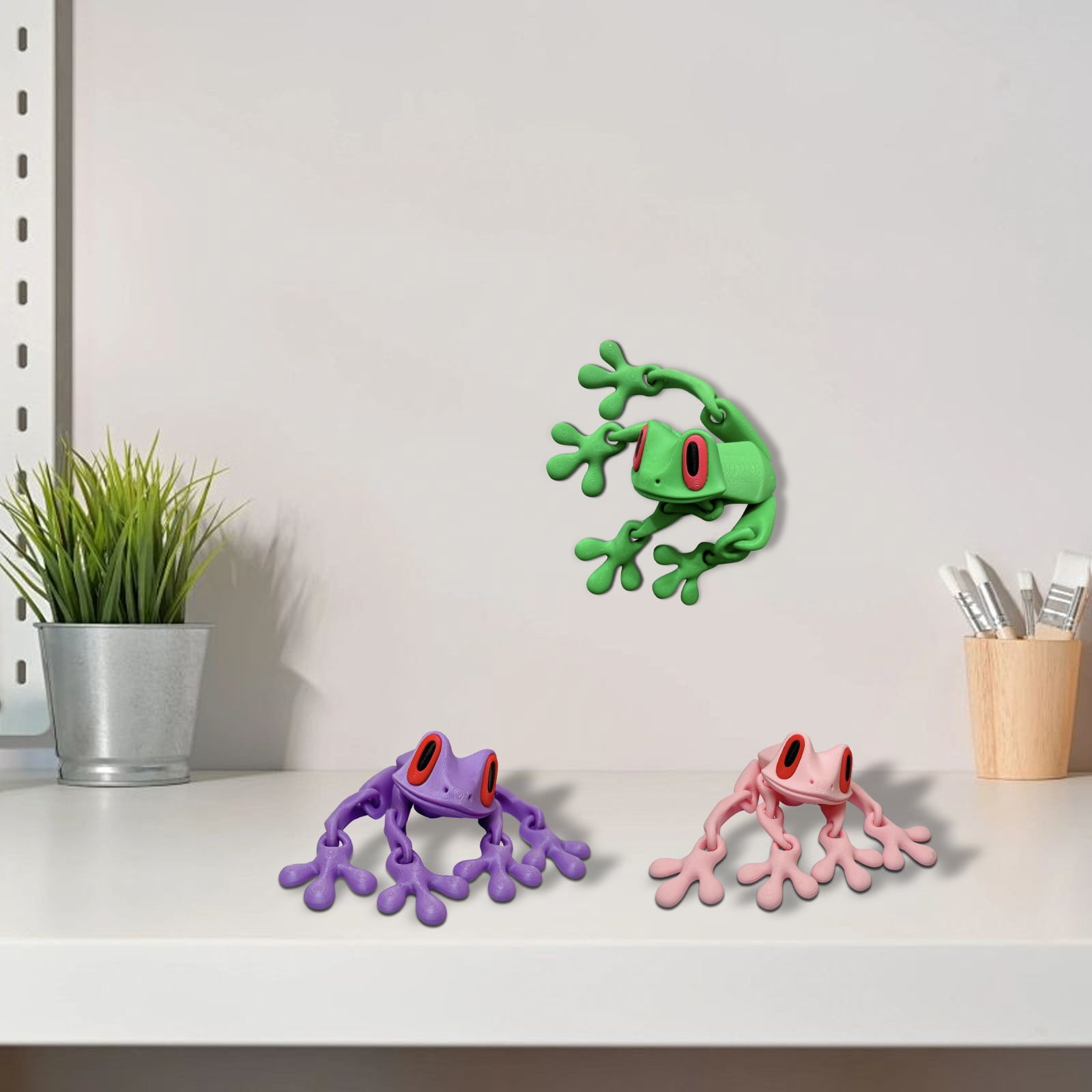 Aeshufy Fridge Magnets, Oneleaf Creative Refrigerator Magnets - 3D Frog ...