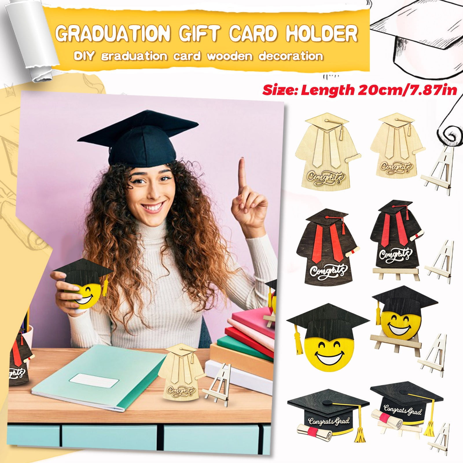 Aeshufy Mini Graduation Caps for Crafts, Graduation Gift Card ...