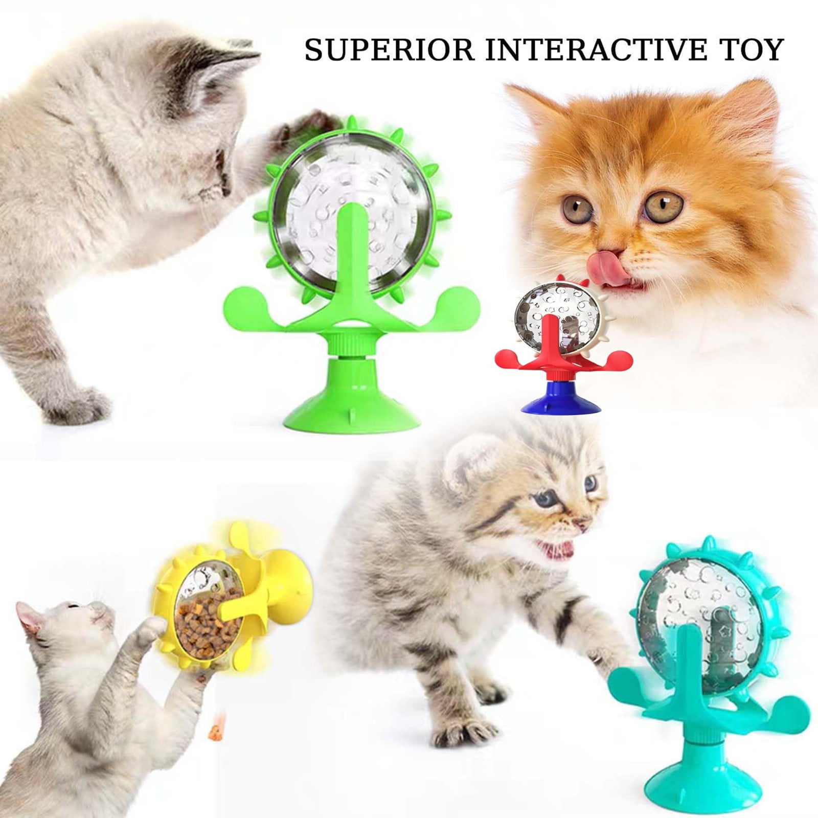 Aeshufy Spinning Cat Toy, Interactive Cat Treats Dispenser Toy, 360 ...