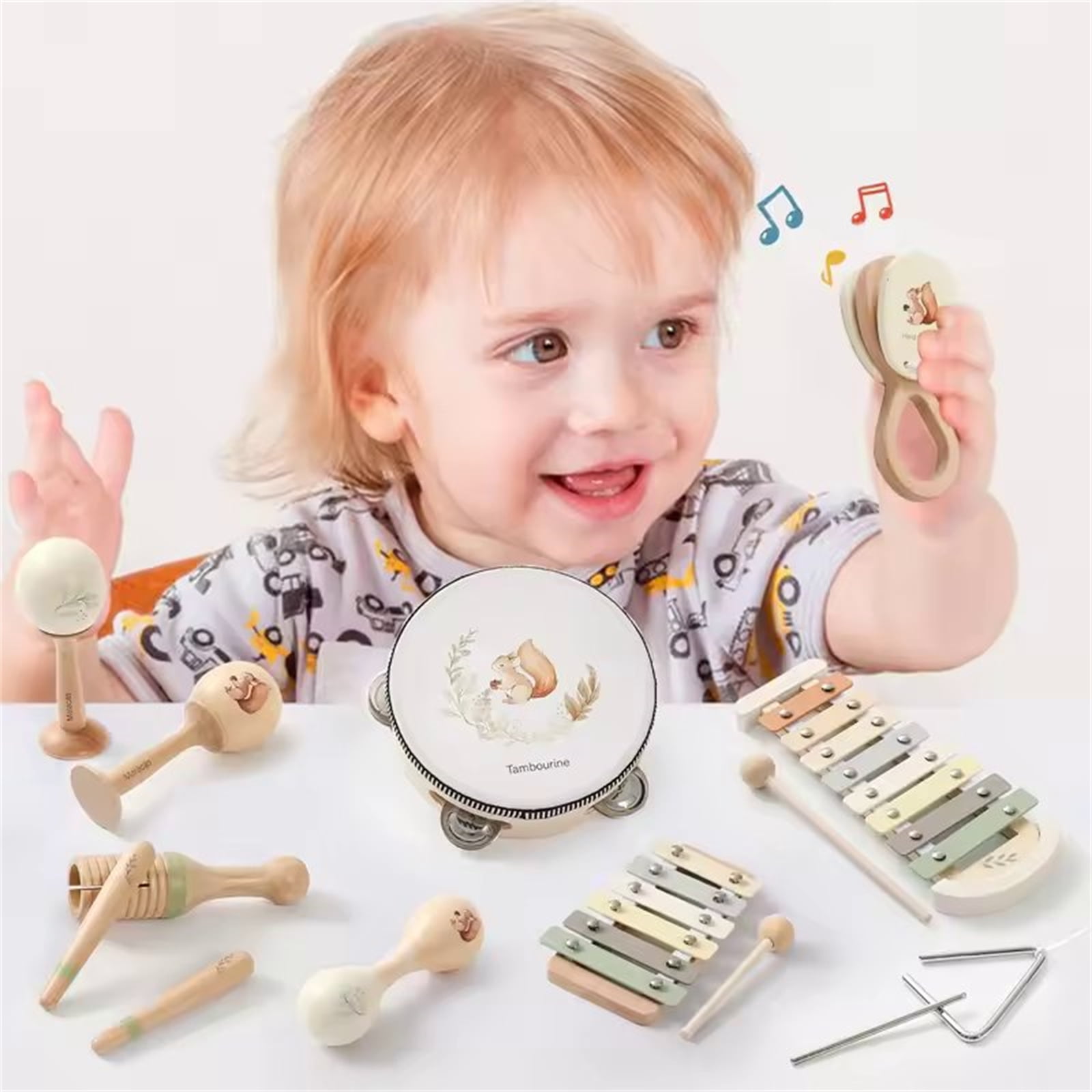 Aeshufy Wooden Musical Instruments for Toddlers 1-3 - Montessori Music ...