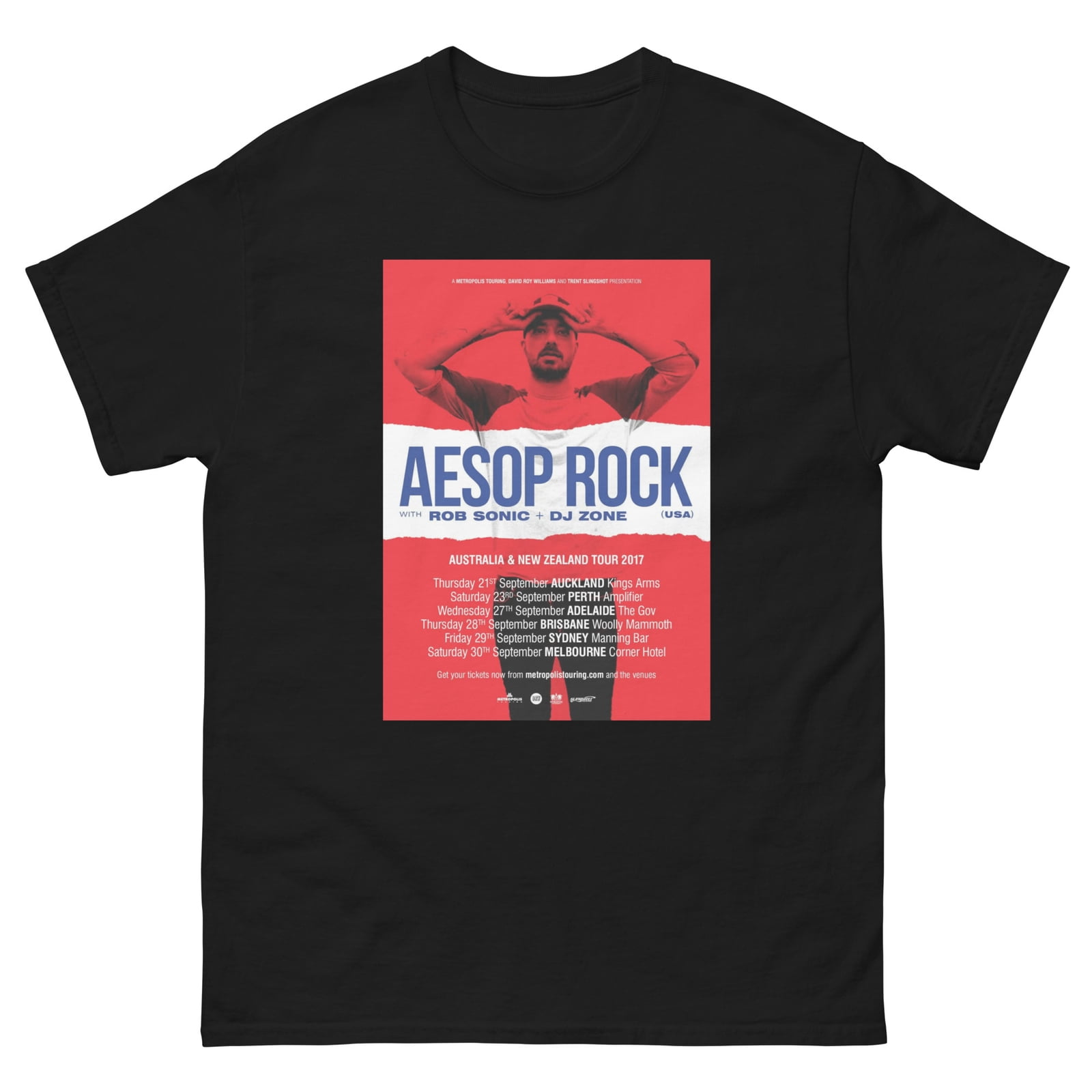 Aesop Rock - Australia & New Zealand Tour Poster Classic Tee - Walmart.com