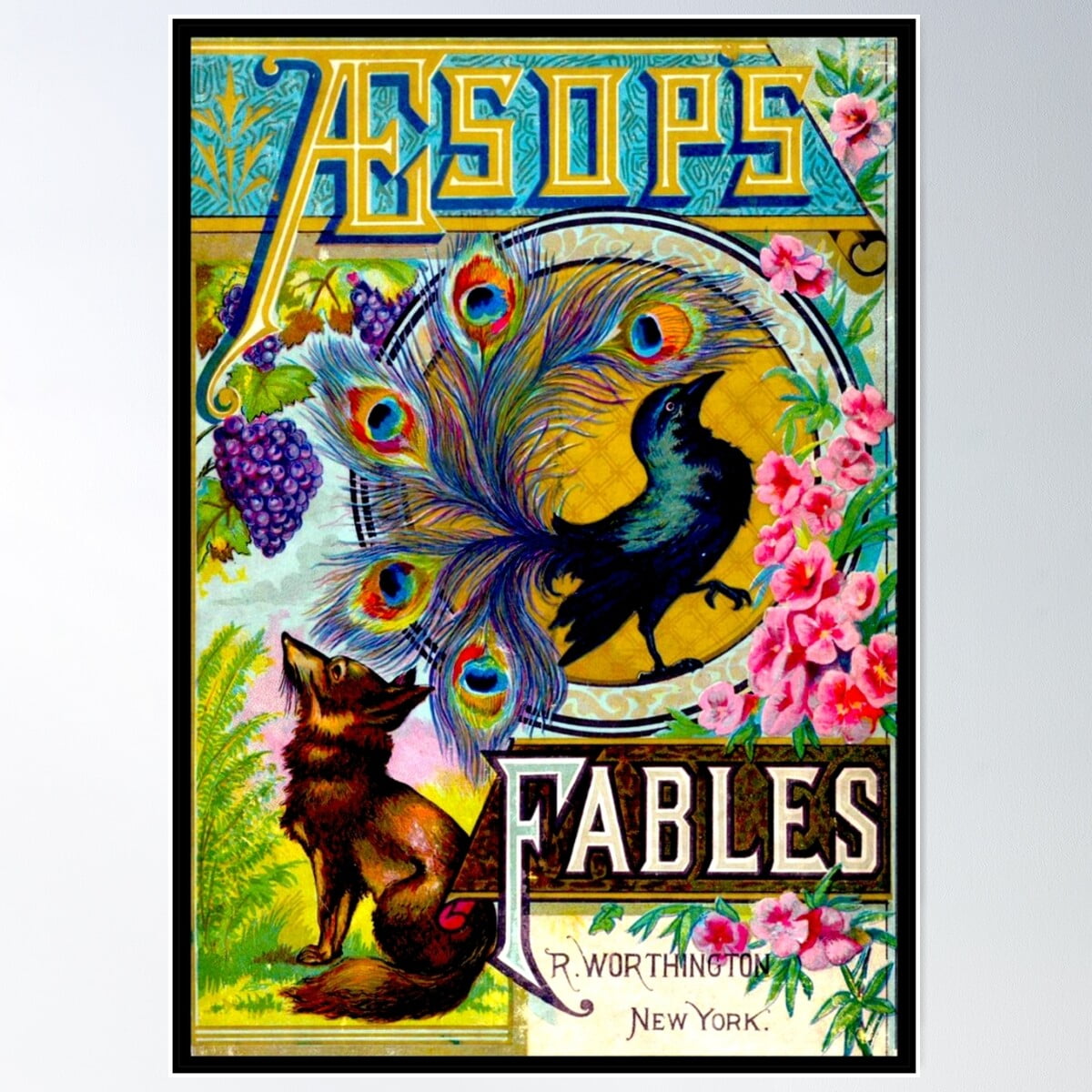 Aesops Fables; Vintage Fairy Tale Adverising Print Poster Wall Art ...
