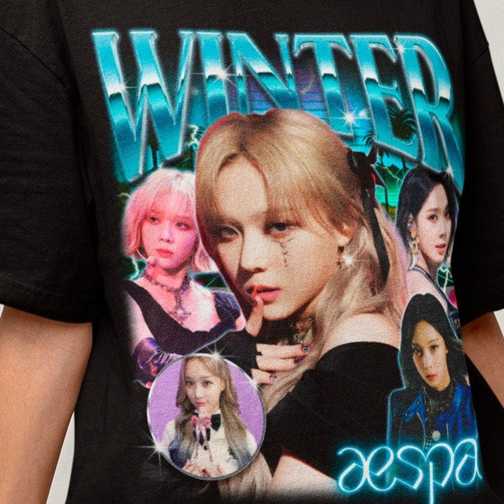 Aespa Winter Retro 90s Bootleg Tee, Aespa Shirt, Kpop T-shirt, Kpop ...