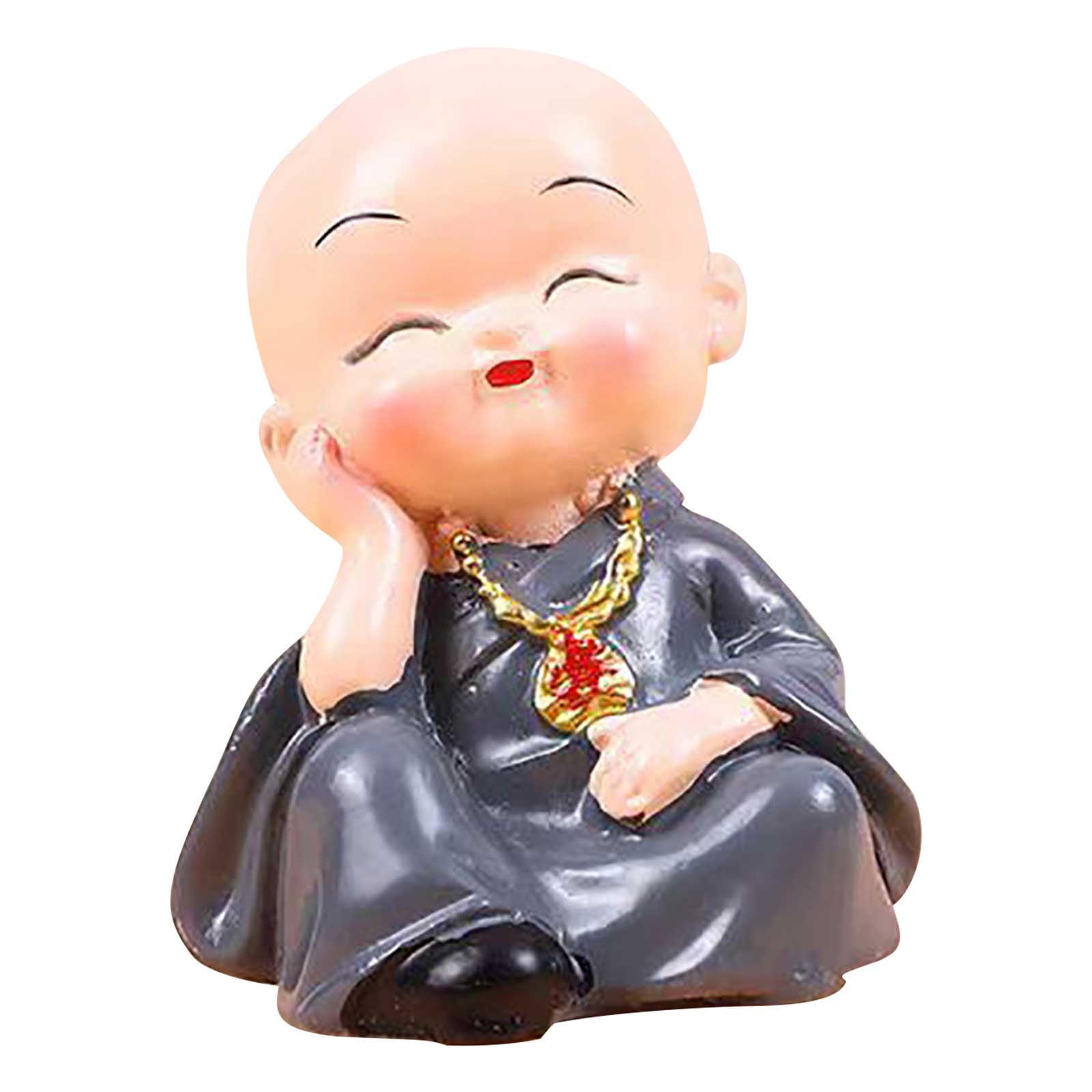 Aespoir Cute Little Monks Figurine, No Evil Statue Wealth Lucky ...