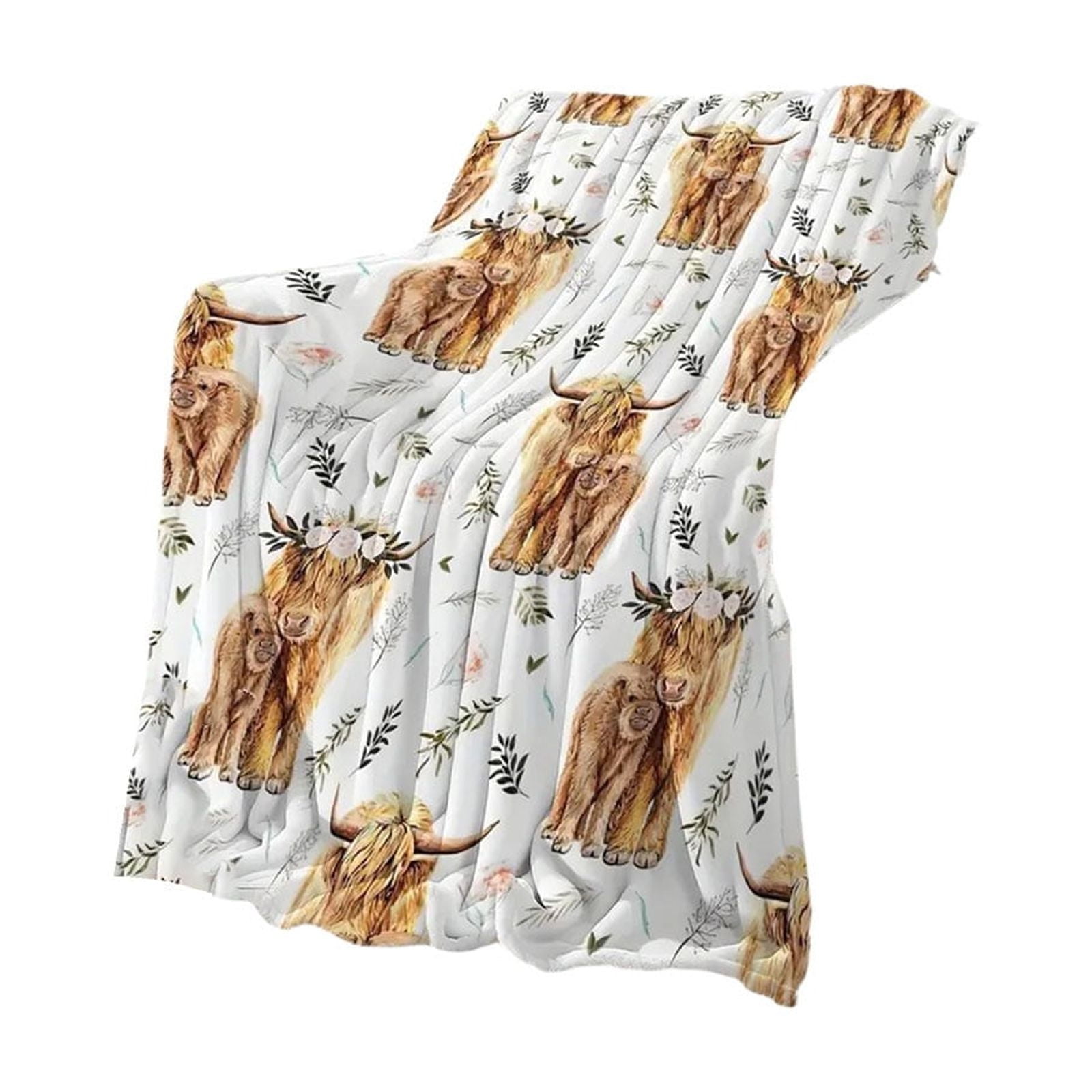 Aespoir Highland Cow Print Blanket and Throws Cute Farm Animal Cow ...
