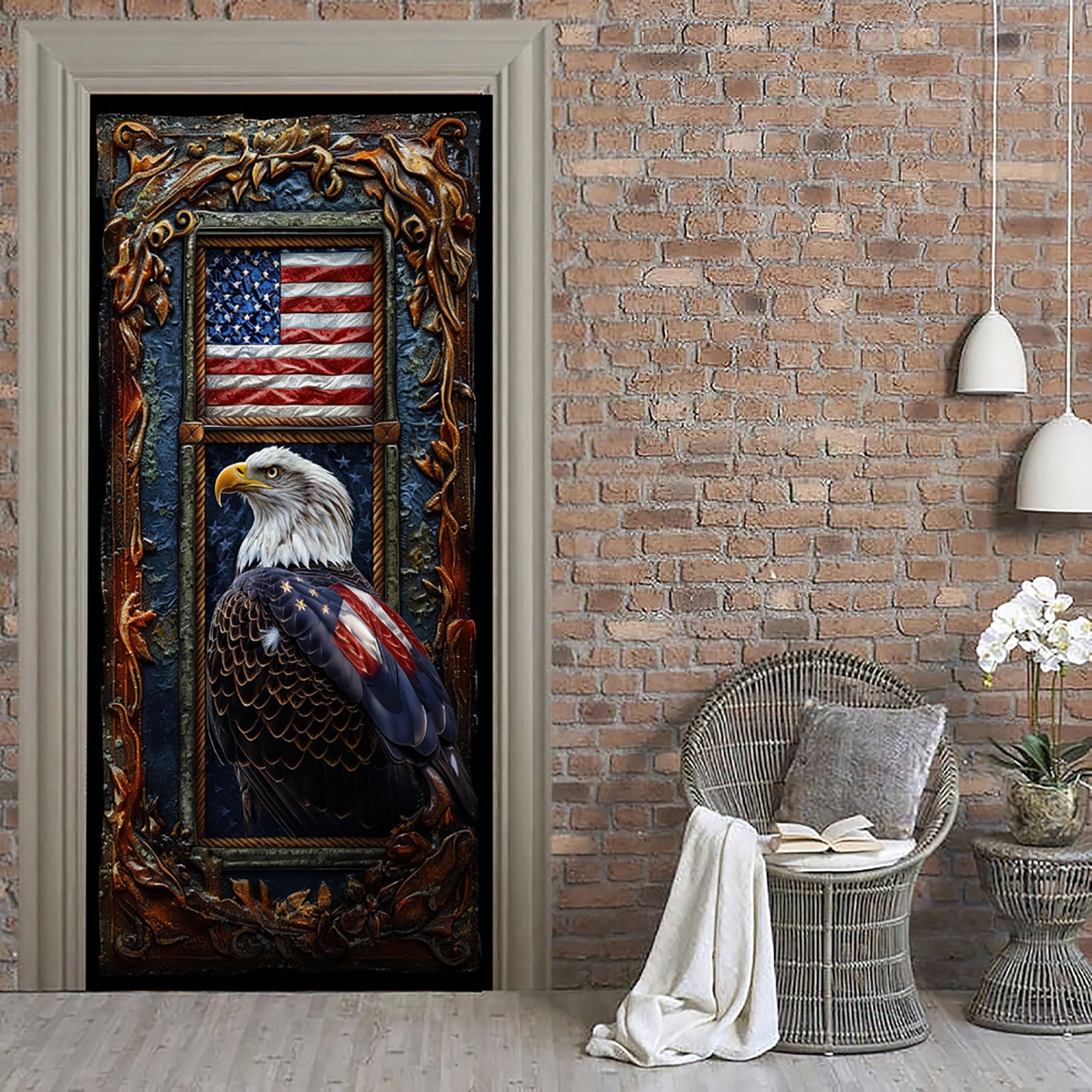 Aespoir Independence Day Cloth Door Decoration, Exquisite Flag Eagle ...