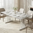 AesthLife Dining Table for 4-6 People, 70.87'' Rectangular Dinner Table Modern Artistic Openwork ...