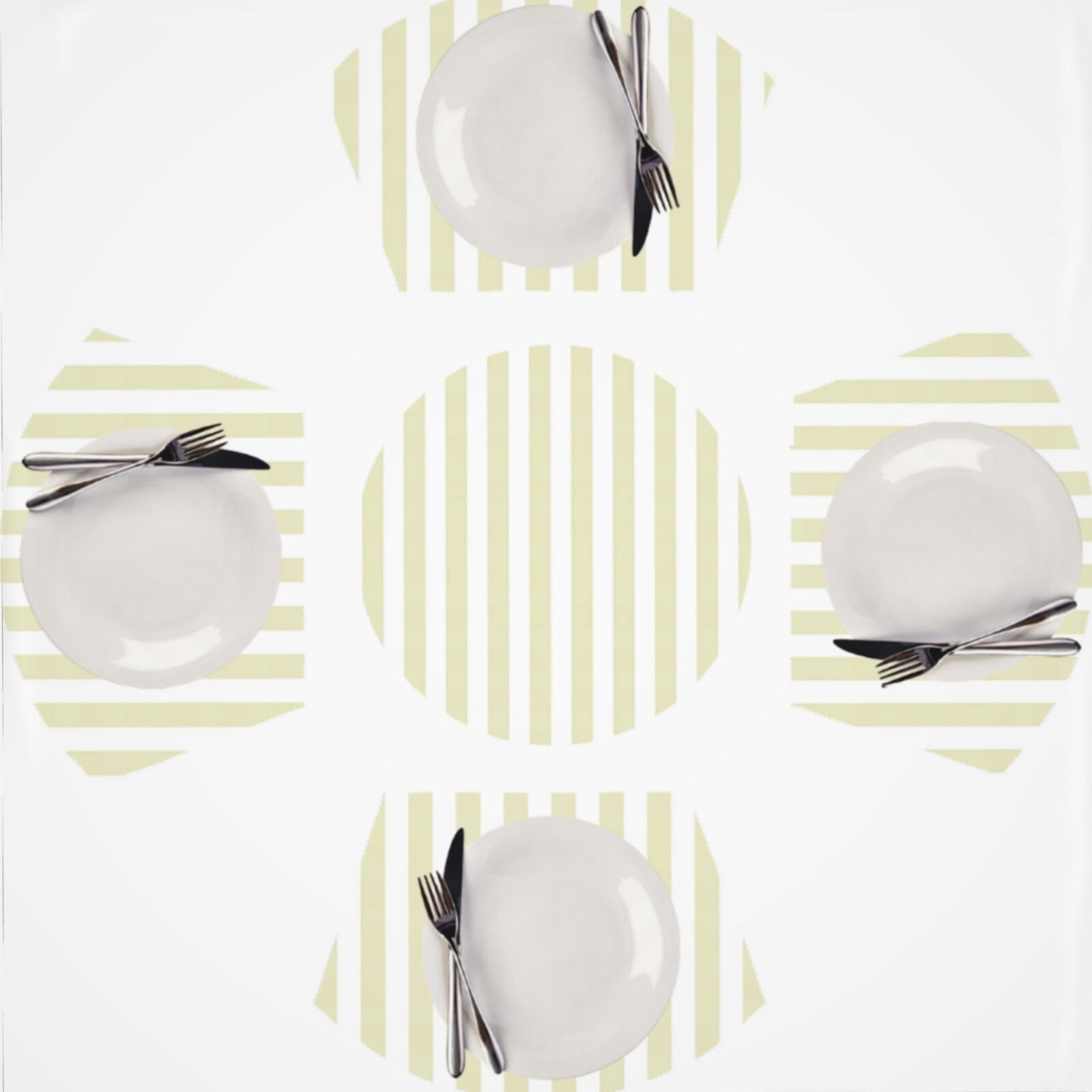 Aesthetic 0yster White And White Vertical Round Table Placemats Set Of ...