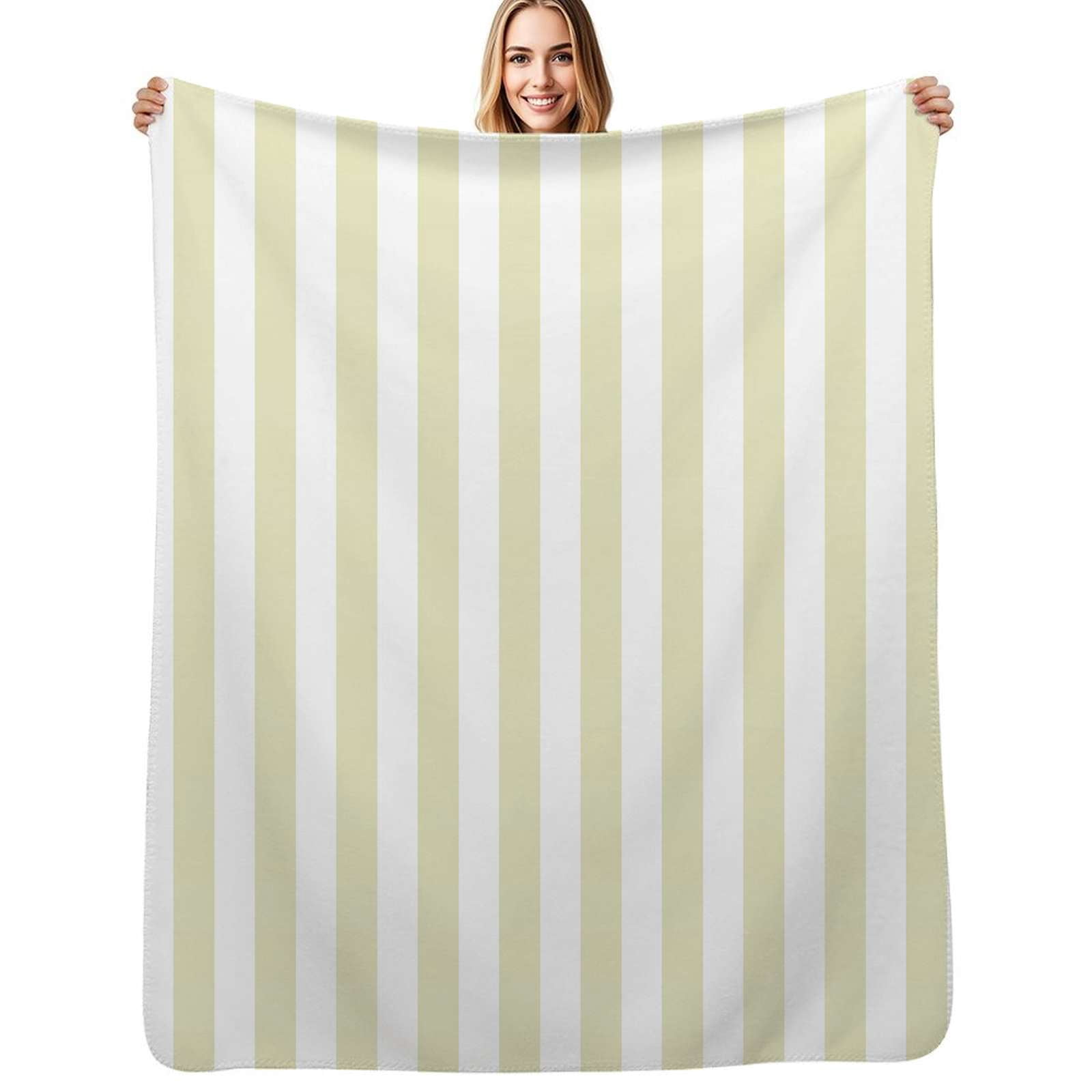 Aesthetic 0yster White and White Vertical Flannel Blankets Soft Warm ...