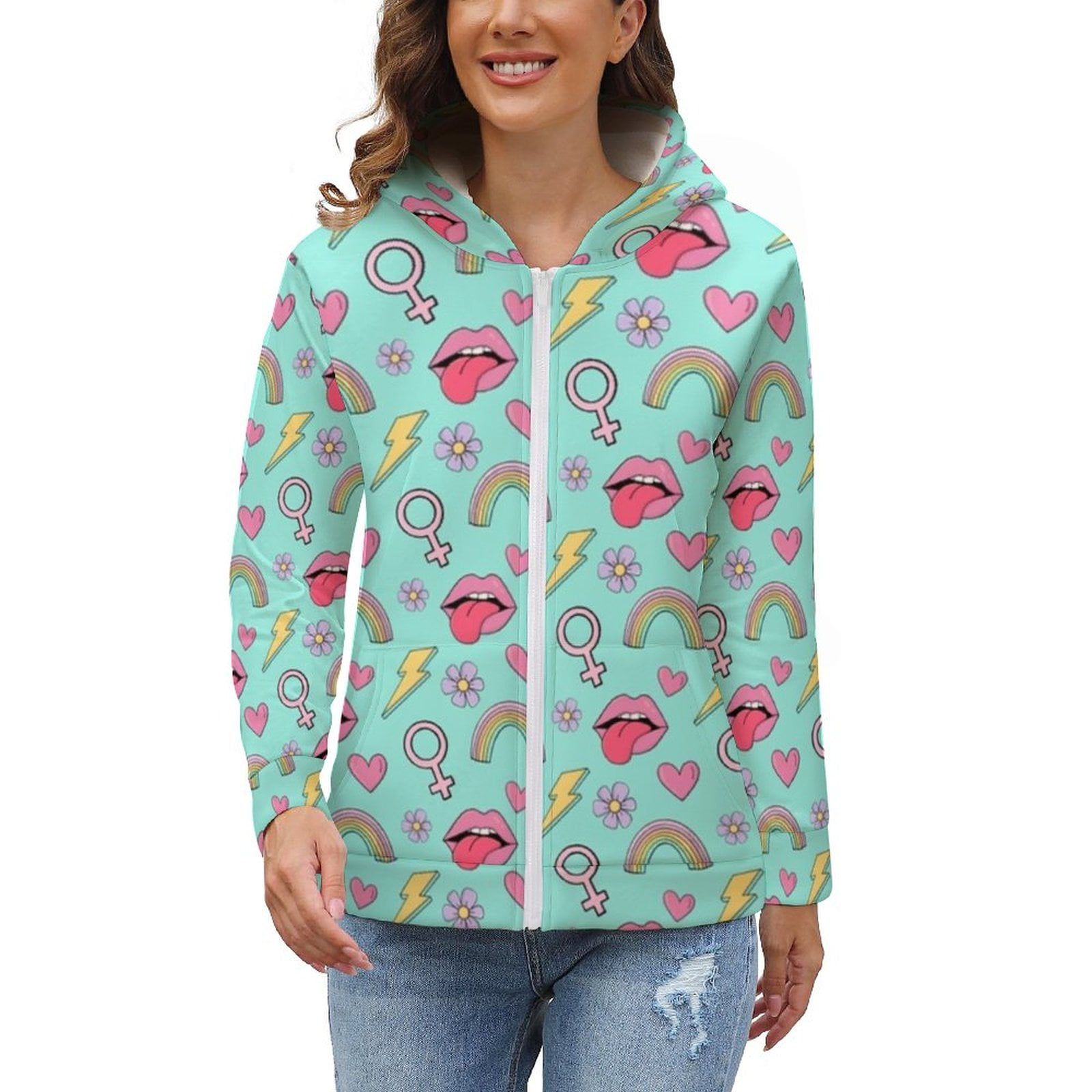 Aesthetic 90'S Retro Ranostalgia Girl Blue Hoodie Sweatshirt Women ...