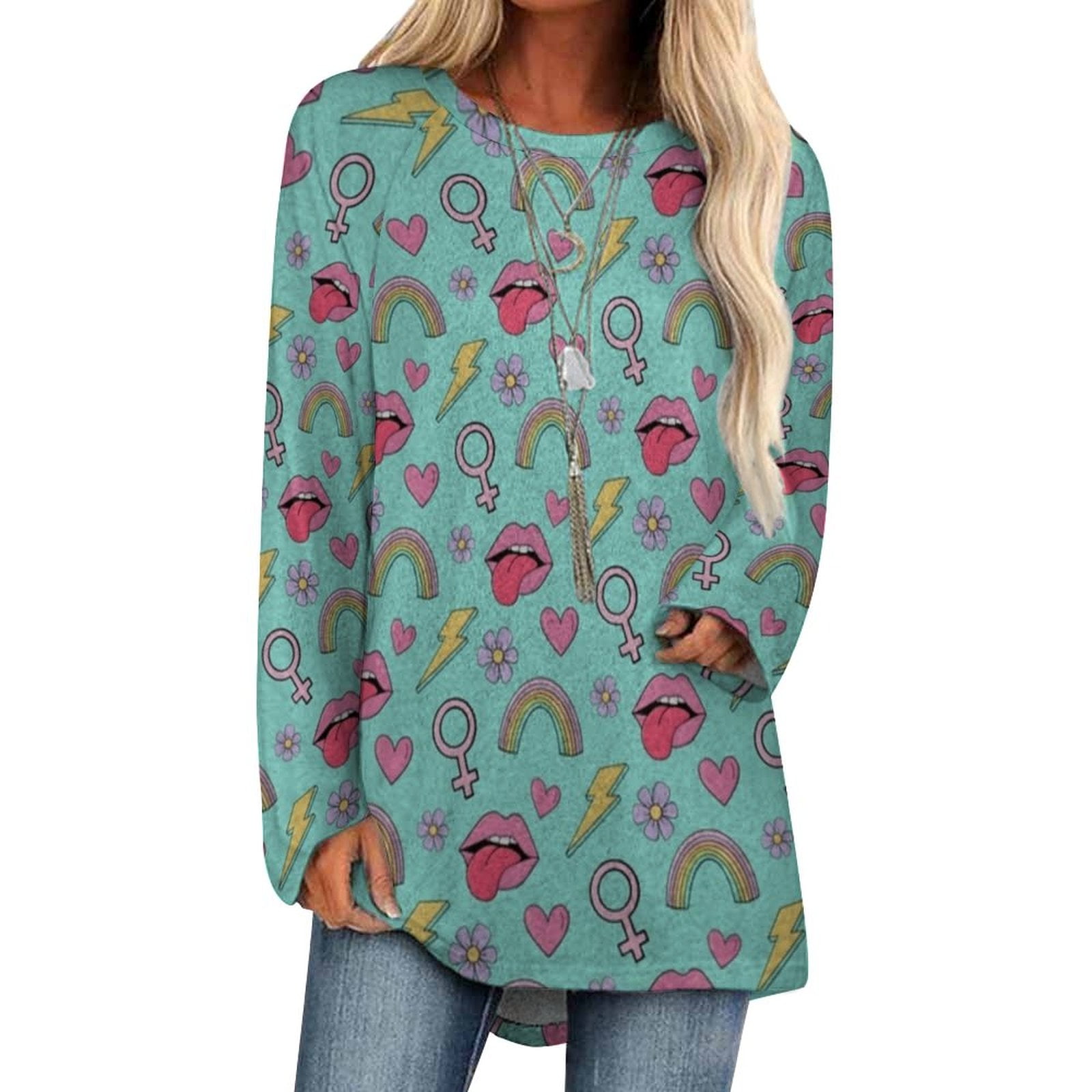 Aesthetic 90'S Retro Ranostalgia Girl Blue Hoodie Sweatshirt Women ...