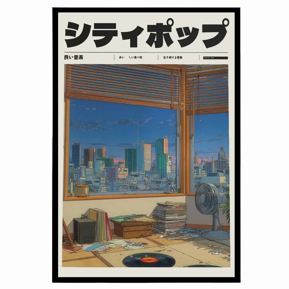 Aesthetic 90s Vaporwave Print, Retro Japanese Poster, Retro Anime Wall ...