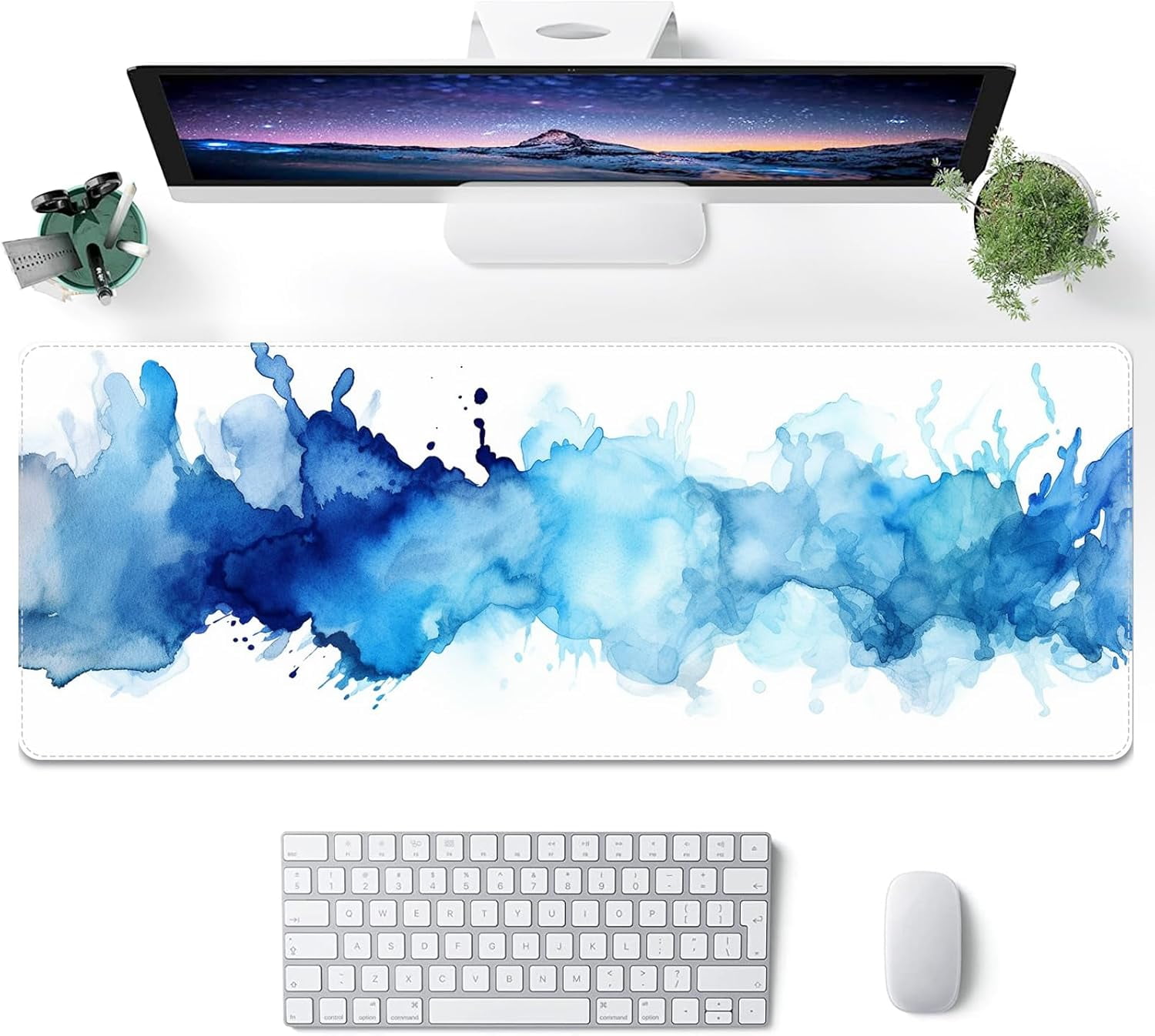 Aesthetic Abstract Water Mouse Pad - Modern Gaming Desk Protector, Non ...