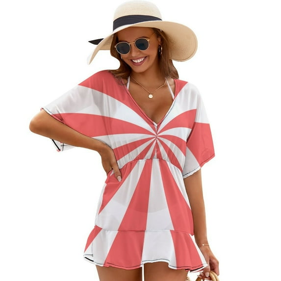 Aesthetic Antique Pink And White Sunburst Women's Luxury Party Dress ...