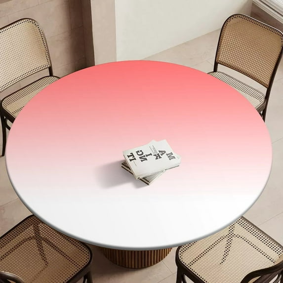 Aesthetic Antique Pink And White Gradient Round Table Cover Kitchen ...