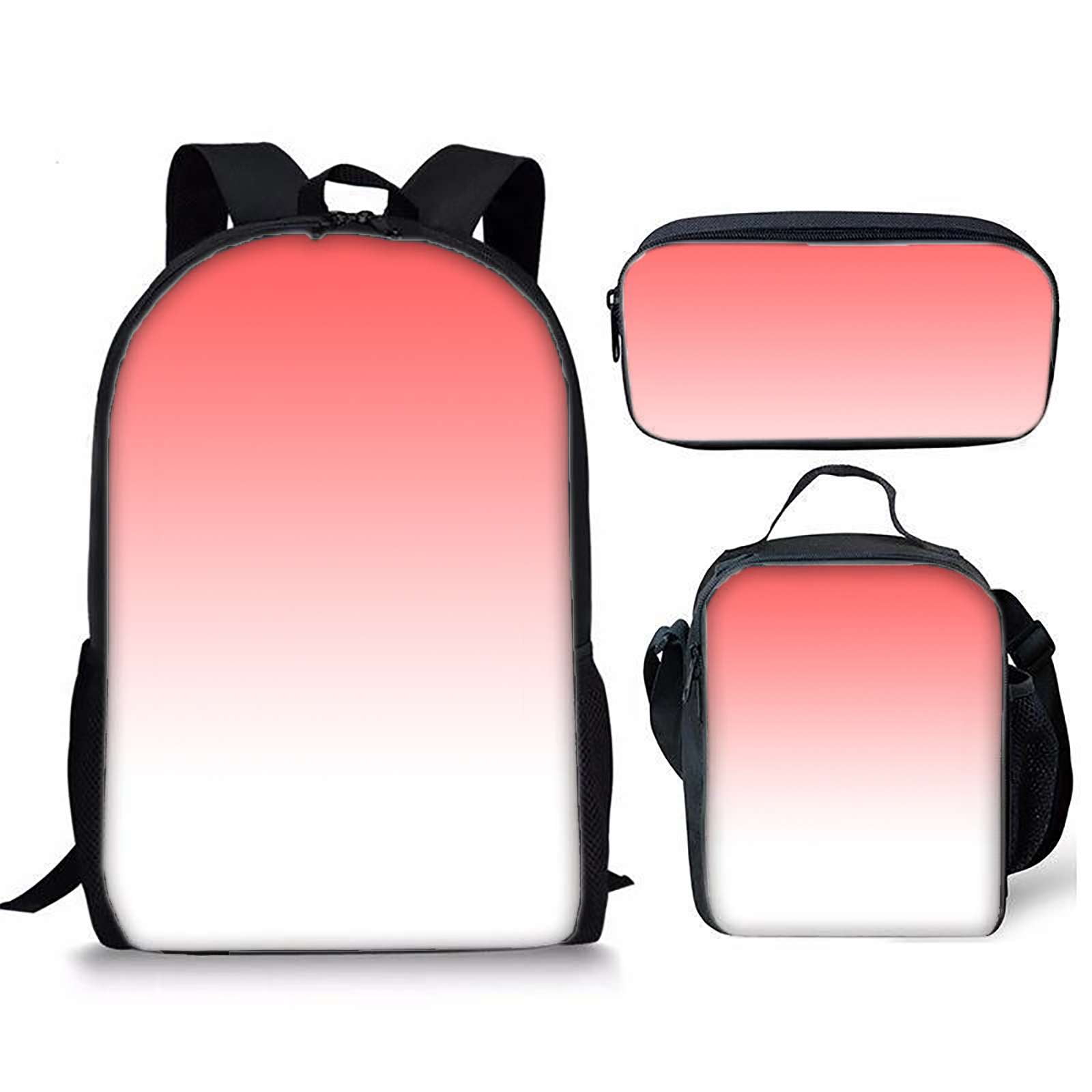 Aesthetic Antique Pink and White Gradient Backpacks Bookbag Bags Rucksack Lunch Bag Pen Bag ...