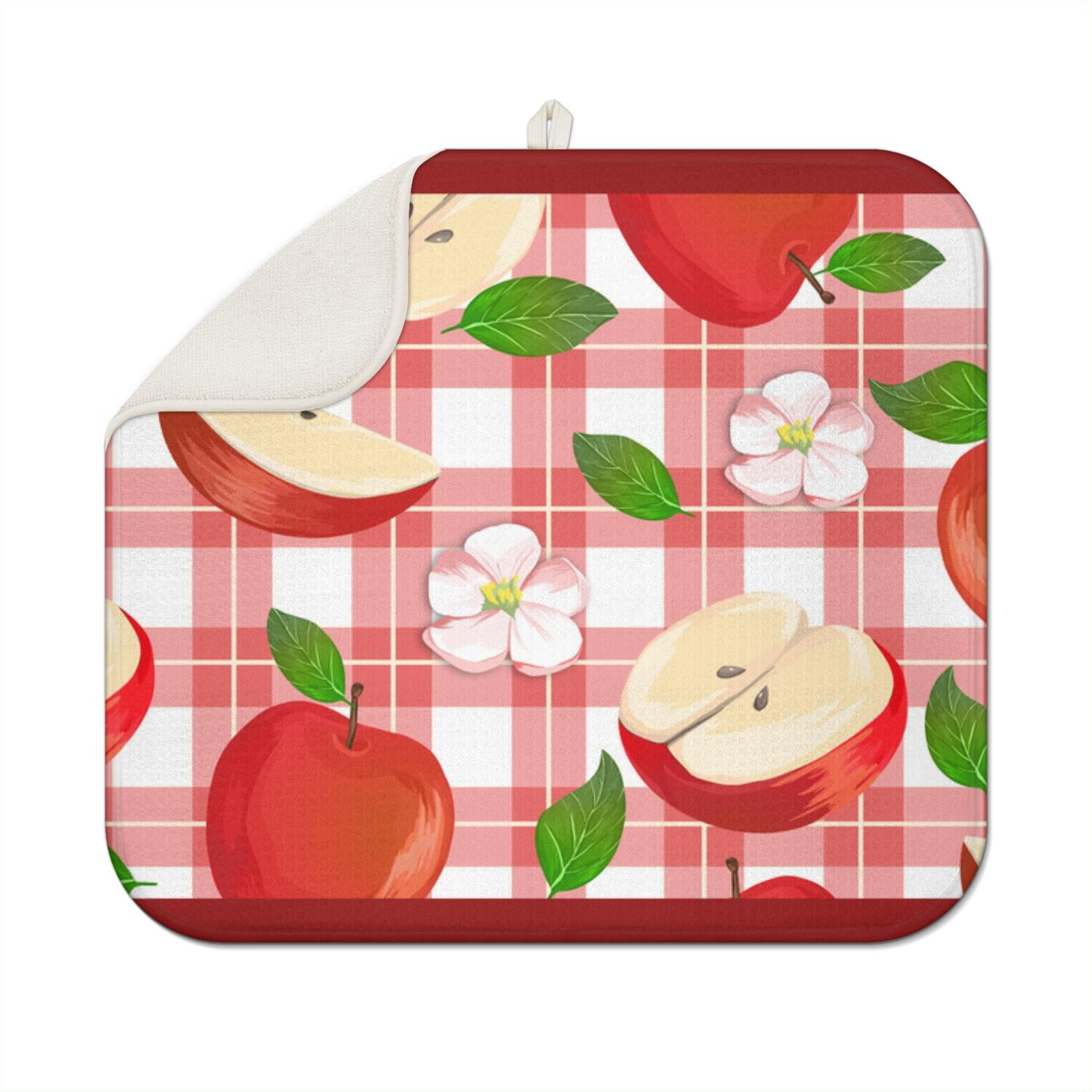 Aesthetic Apple Lover Dish Drying Mat - Thick 3-Layer Absorbent ...