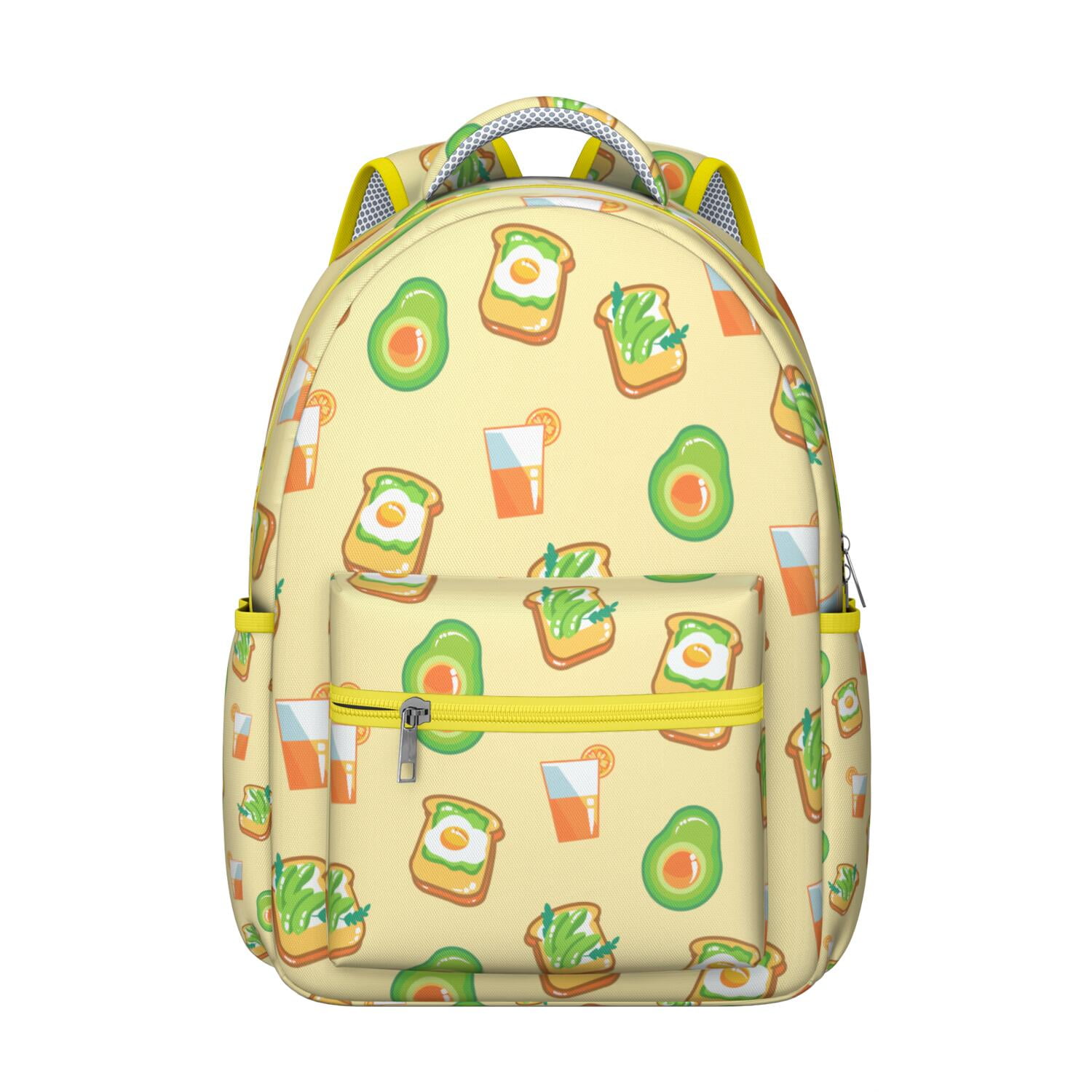 Aesthetic Avocado Illustration School Backpack - Waterproof ...