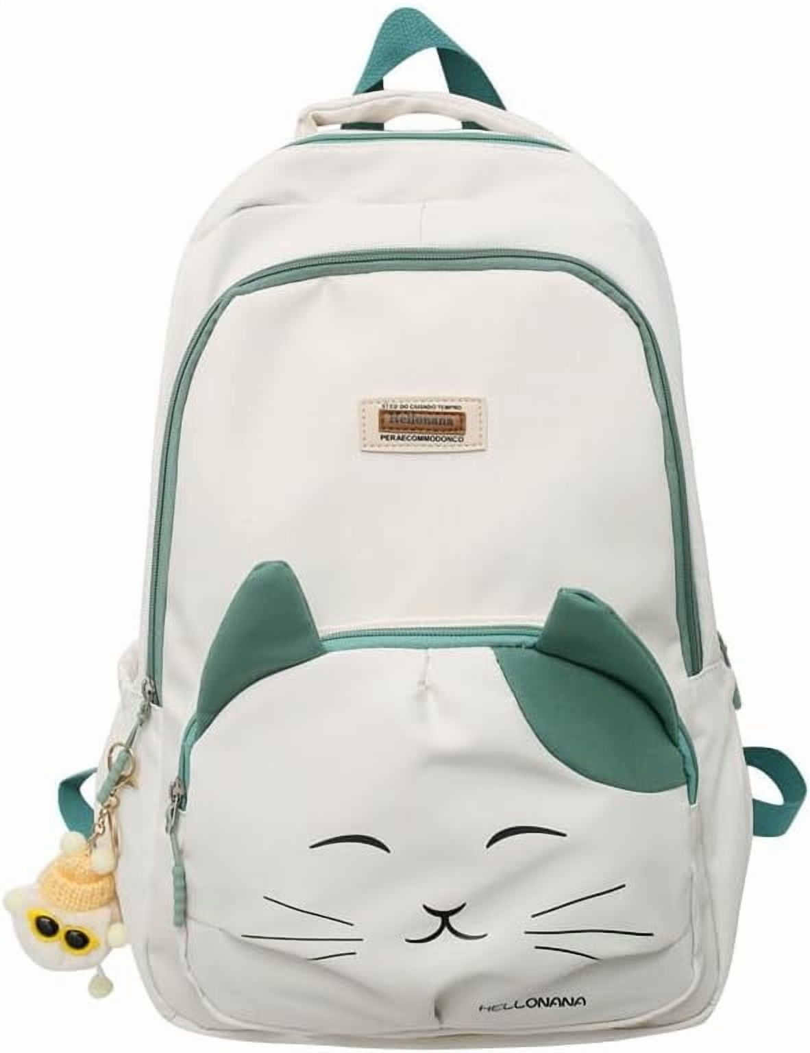 Aesthetic Backpack for Adults and students. Cute Cat Face Daypack Large ...