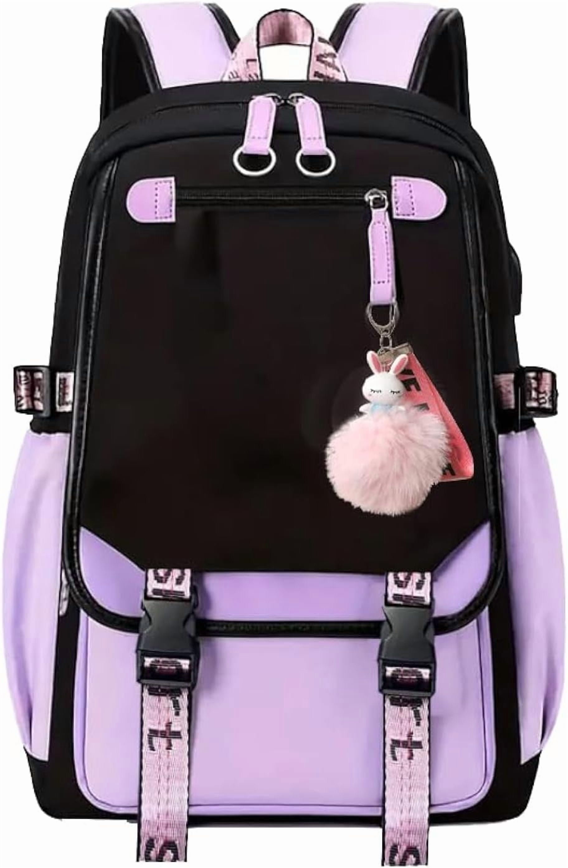 Aesthetic Backpack with USB Charging Port, Stylish School Bookbag ...