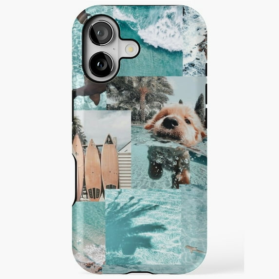 Aesthetic Beach Collage Summer Phone Cover for iPhone 11 12 13 14 15 16 ...