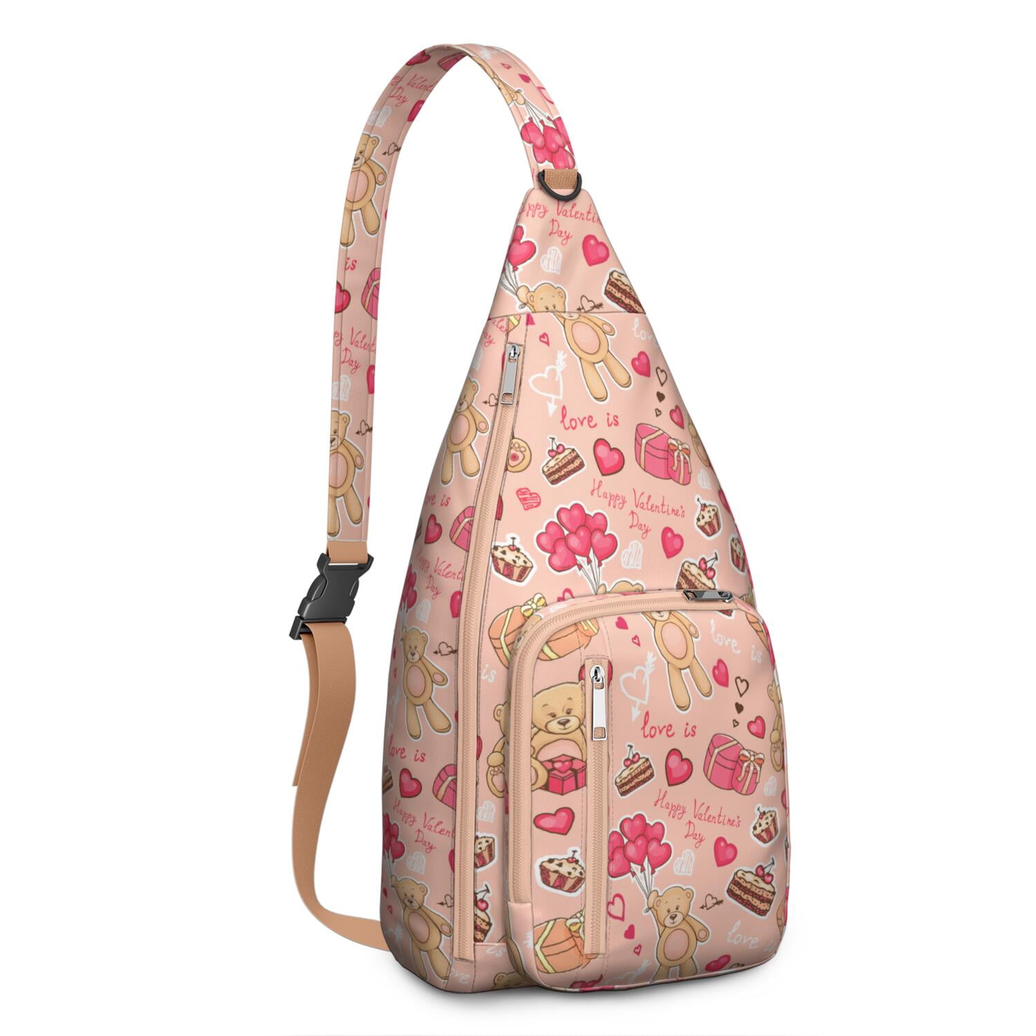 Aesthetic Bear Crossbody Bag - Artistic Wild Bear Print Sling Pack ...