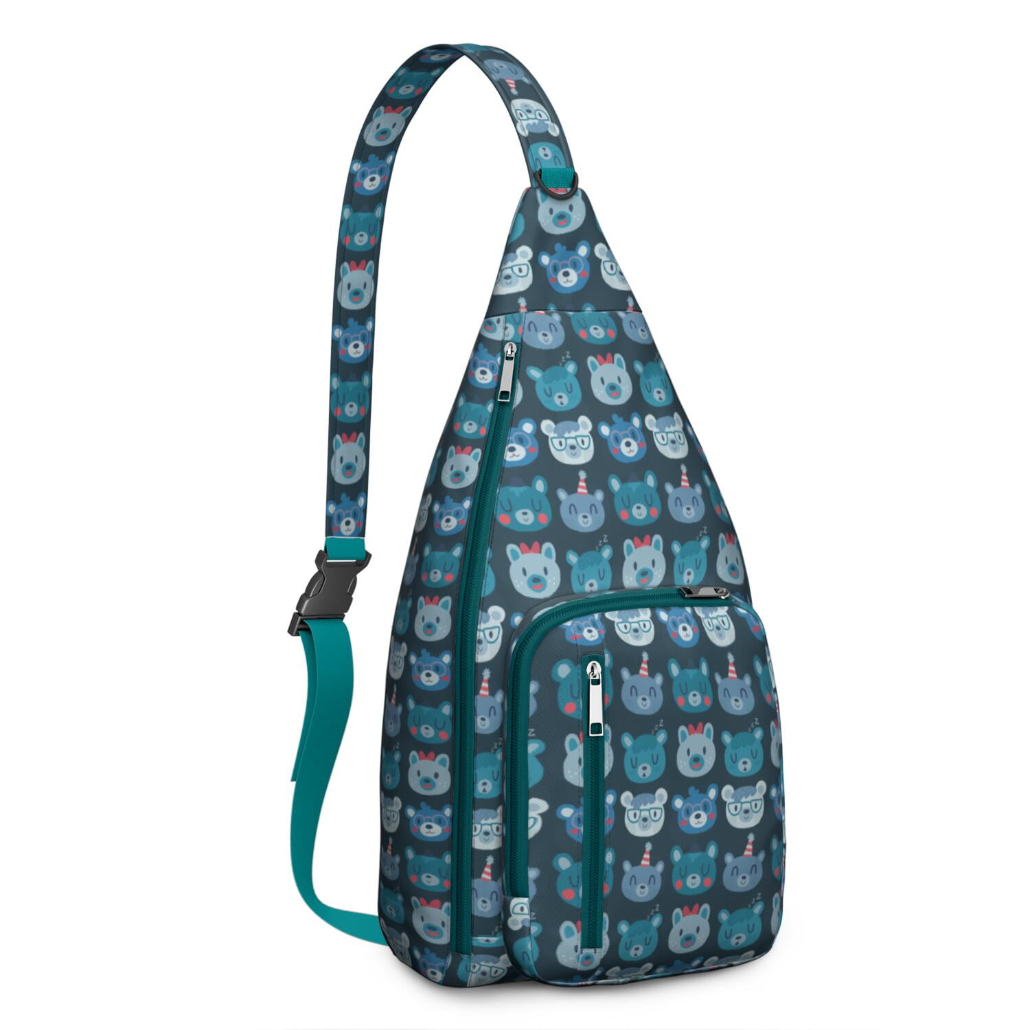Aesthetic Bear Crossbody Bag - Artistic Wild Bear Print Sling Pack ...