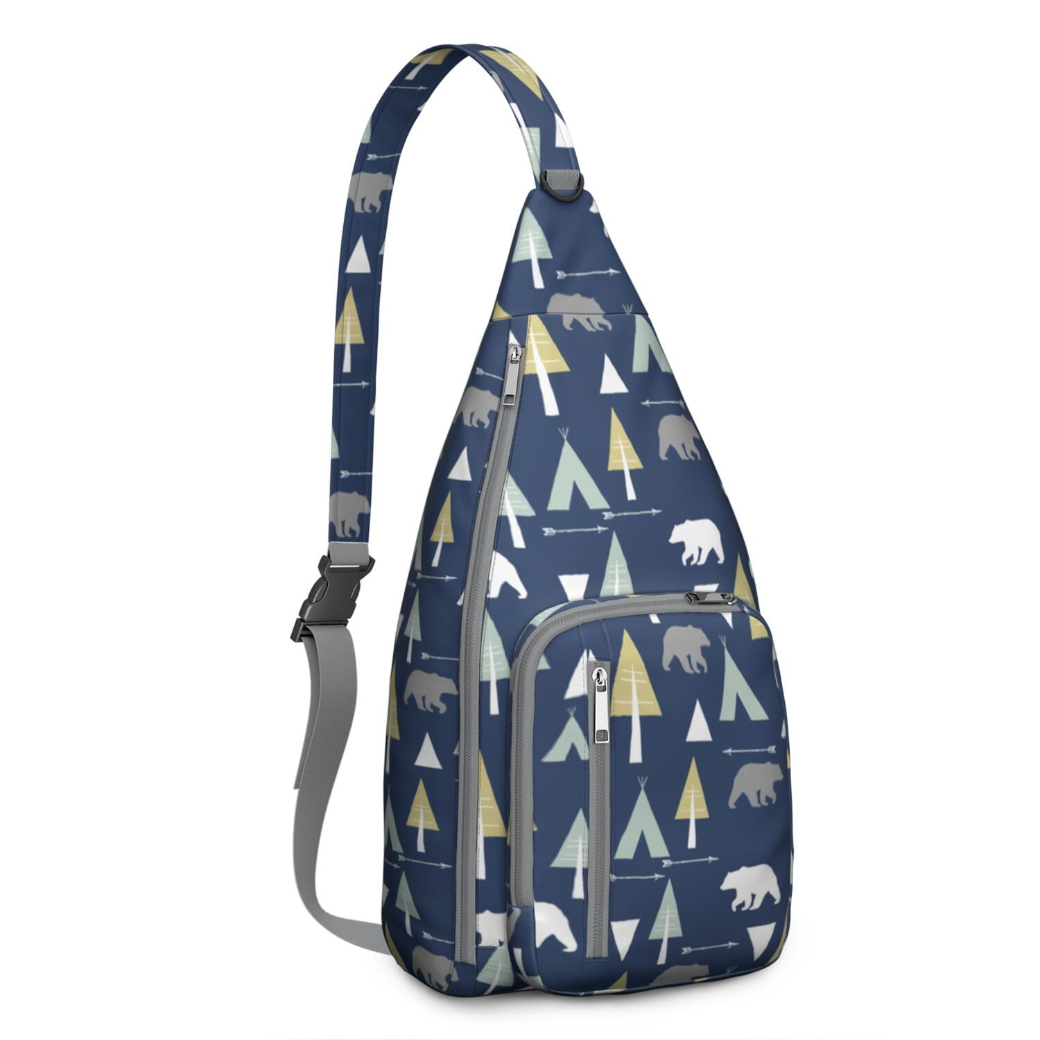 Aesthetic Bear Crossbody Bag - Artistic Wild Bear Print Sling Pack ...