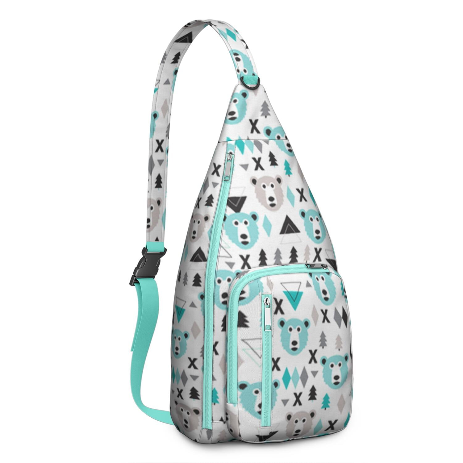 Aesthetic Bear Crossbody Bag - Artistic Wild Bear Print Sling Pack ...
