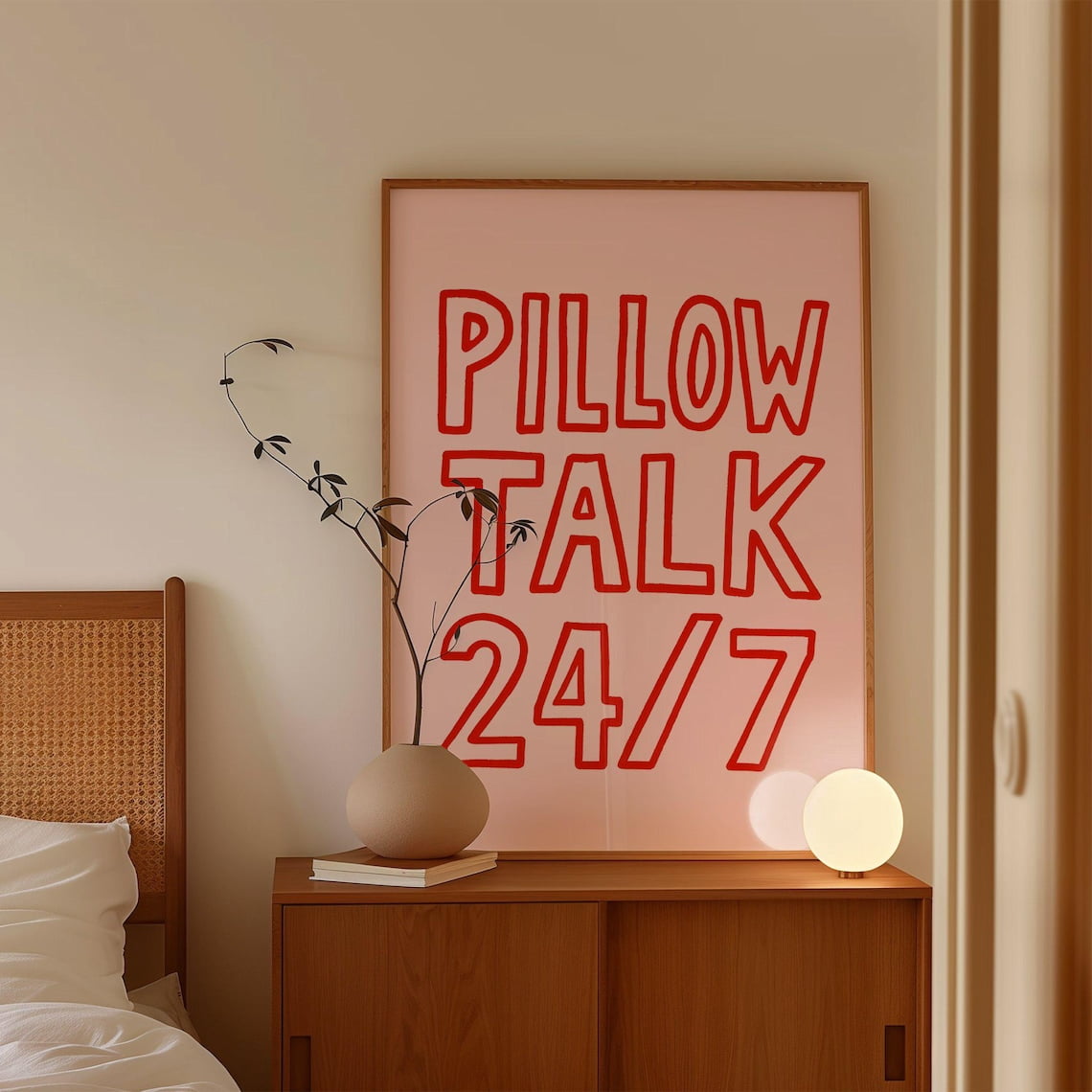 Aesthetic Bedroom Trendy Typography Quote Pillow Talk Sweet Dreams ...