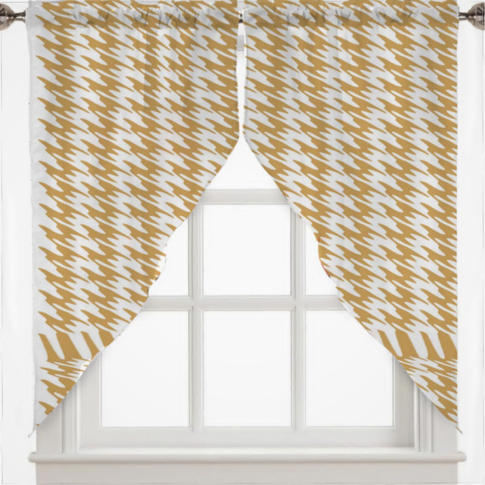 Aesthetic Beige And White Ripple Swag Valances For Windows 2 Pack For ...